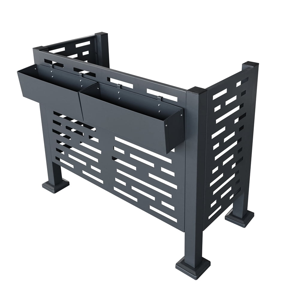 Outdoor Air Conditioner Fence 3 Panels Privacy Fence Metal Trash Can ...