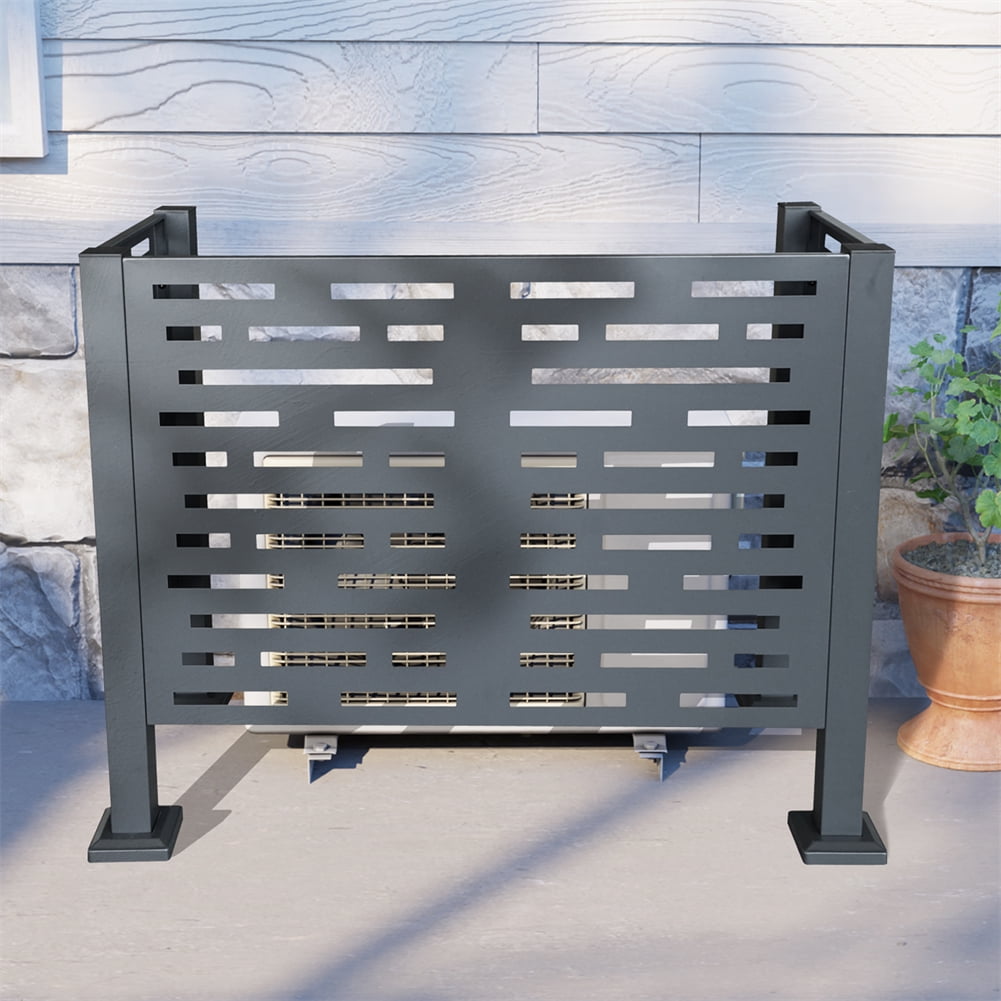 Outdoor Air Conditioner Fence, 3 Panels Privacy Fence, Metal Trash Can ...