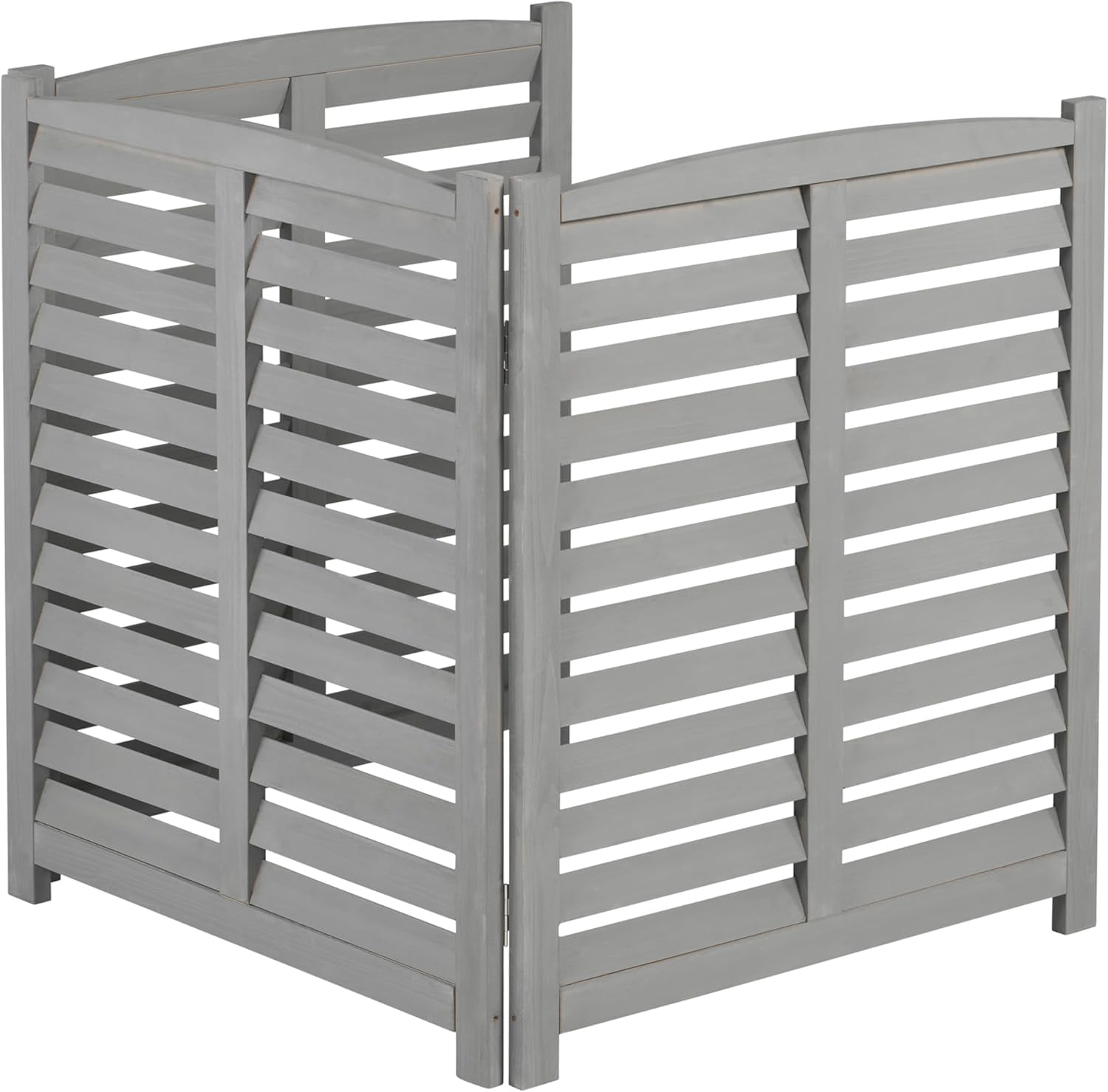 Outdoor Air Conditioner Fence Screen with 3-Panel, Outside Wood Privacy ...