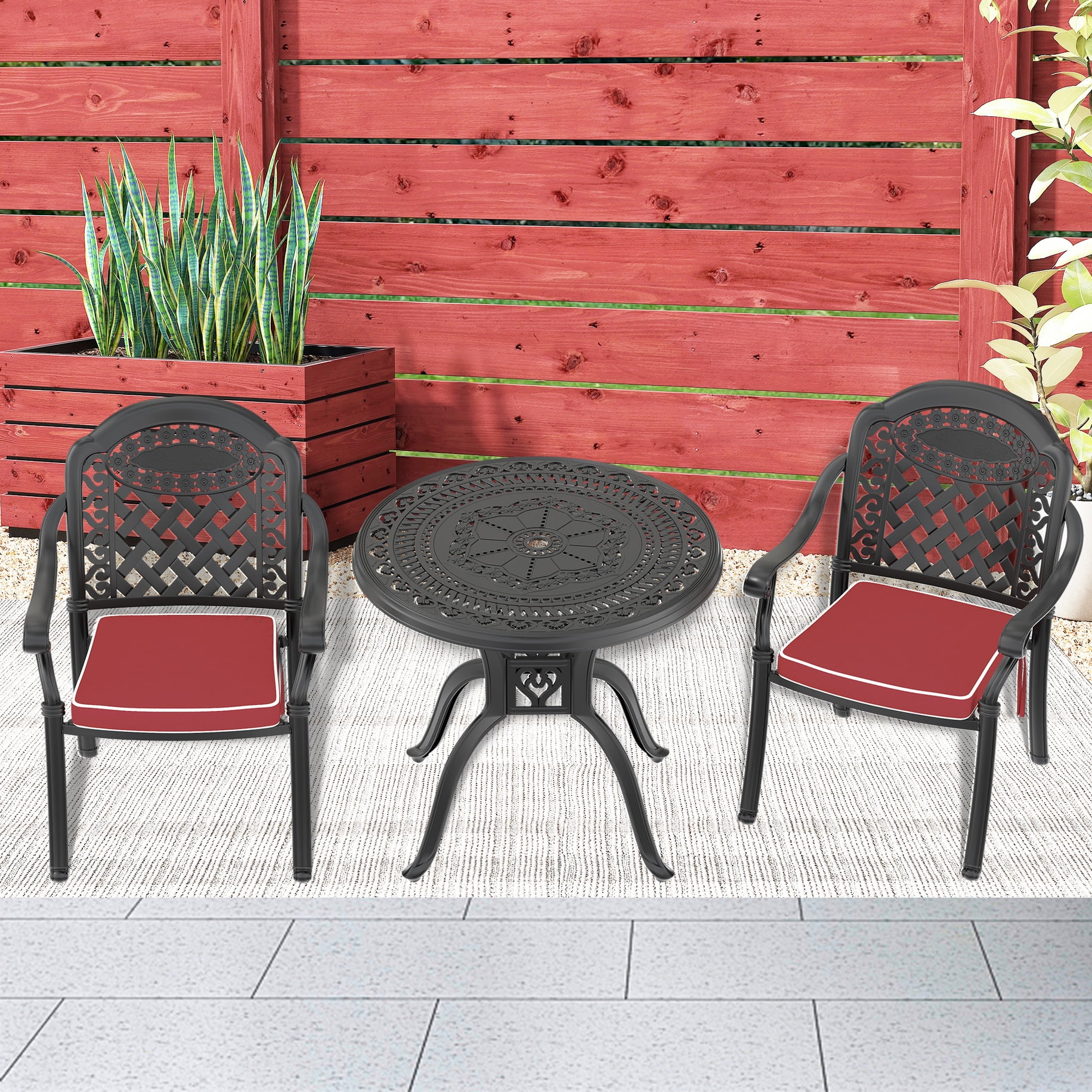 Outdoor Aluminum - 3 Patio Furniture With Cushions, Space Saving ...