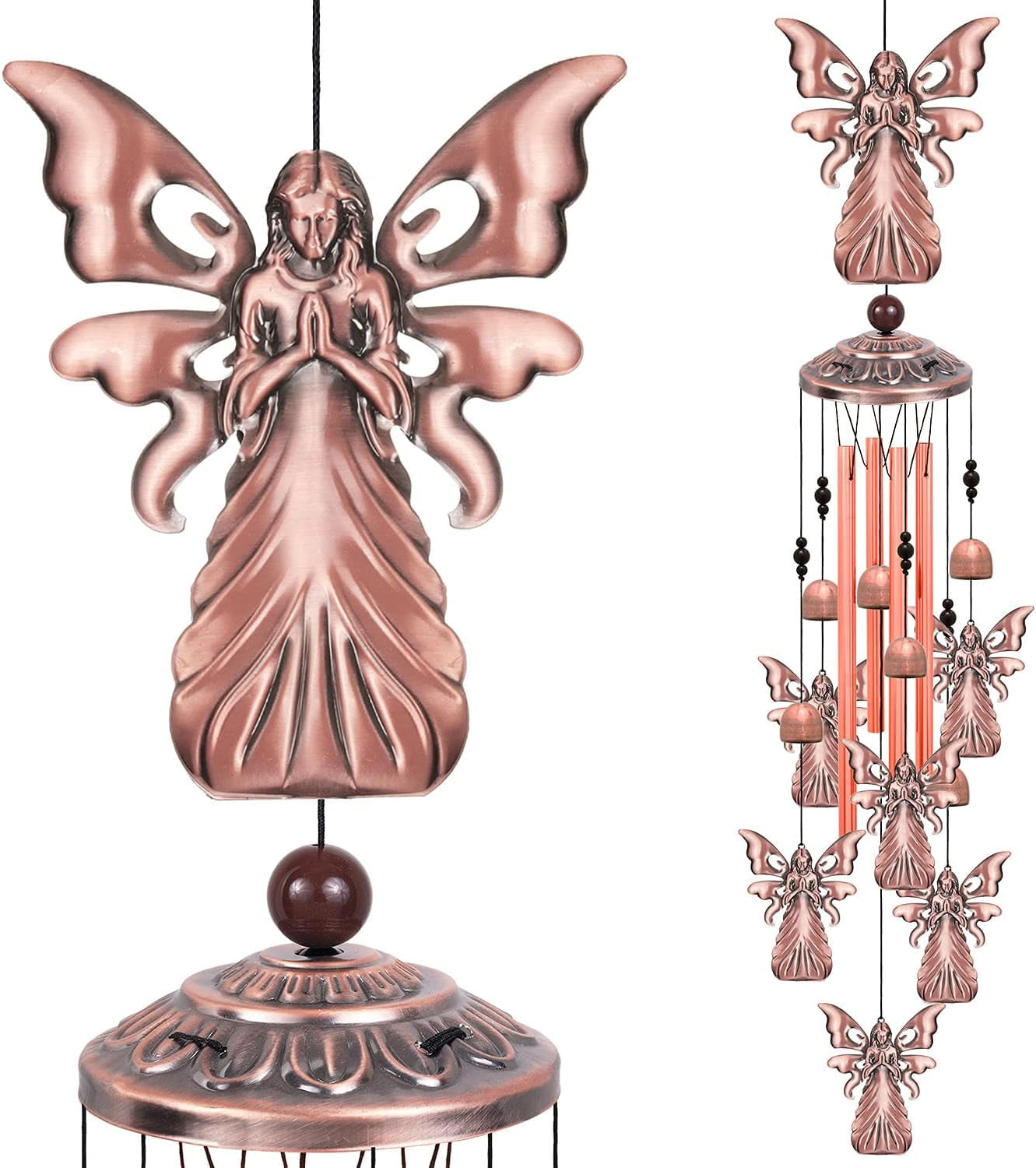 Outdoor Angel Wind Chimes, Decorative Wind Chimes with Aluminum Tubes ...