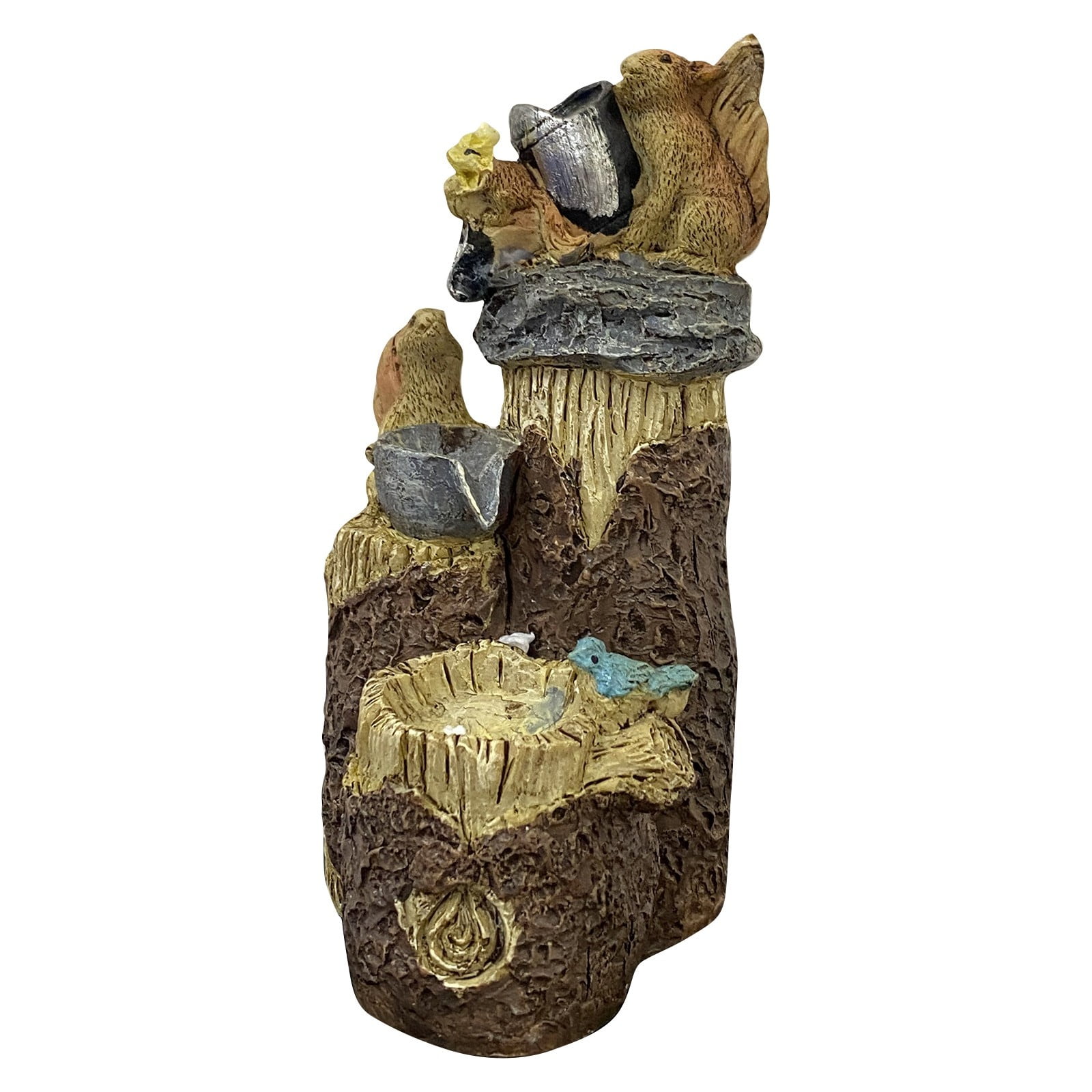 Outdoor Animals Bathing Terrace Resin Fountain, Squirrel Sculpture ...