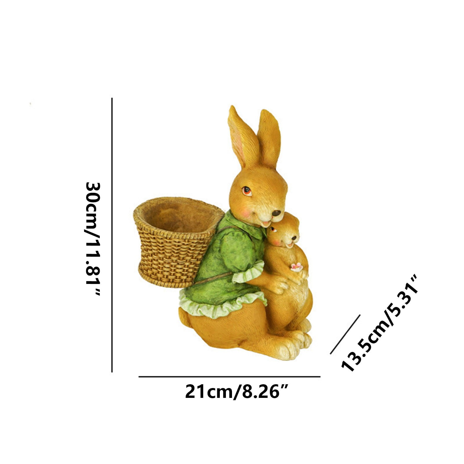 Outdoor Animals Rabbit Flower Pots Resin Cute Sculptures Garden ...