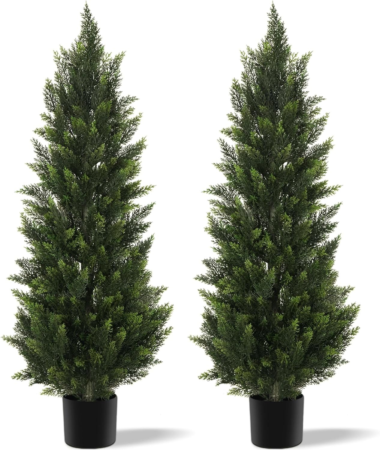 Outdoor Artificial Cedar Topiary Tree 4FT Tall 2 Set - Walmart.com