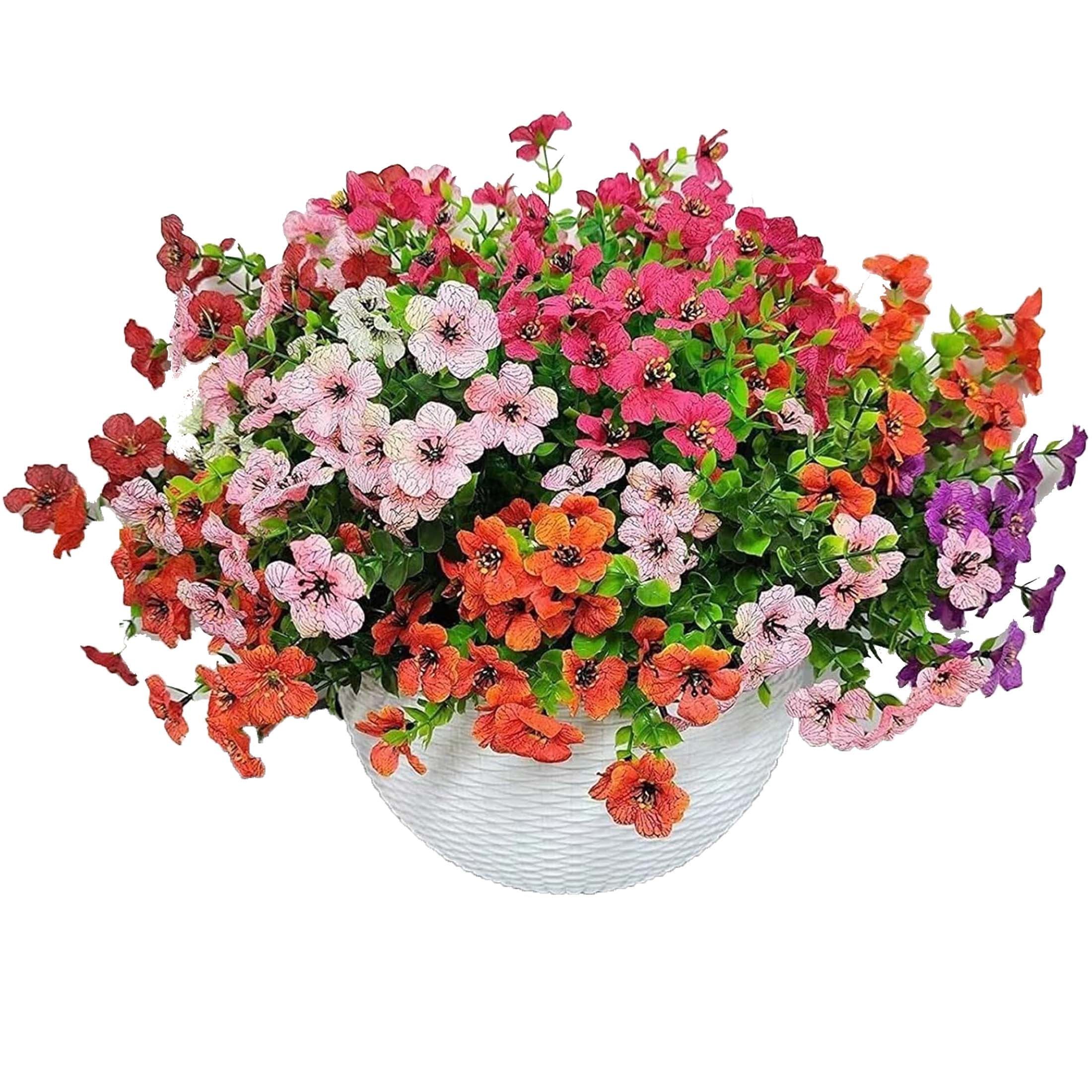 Outdoor Artificial Daffodils Plants - Fade Proof Faux Violet Plants for ...