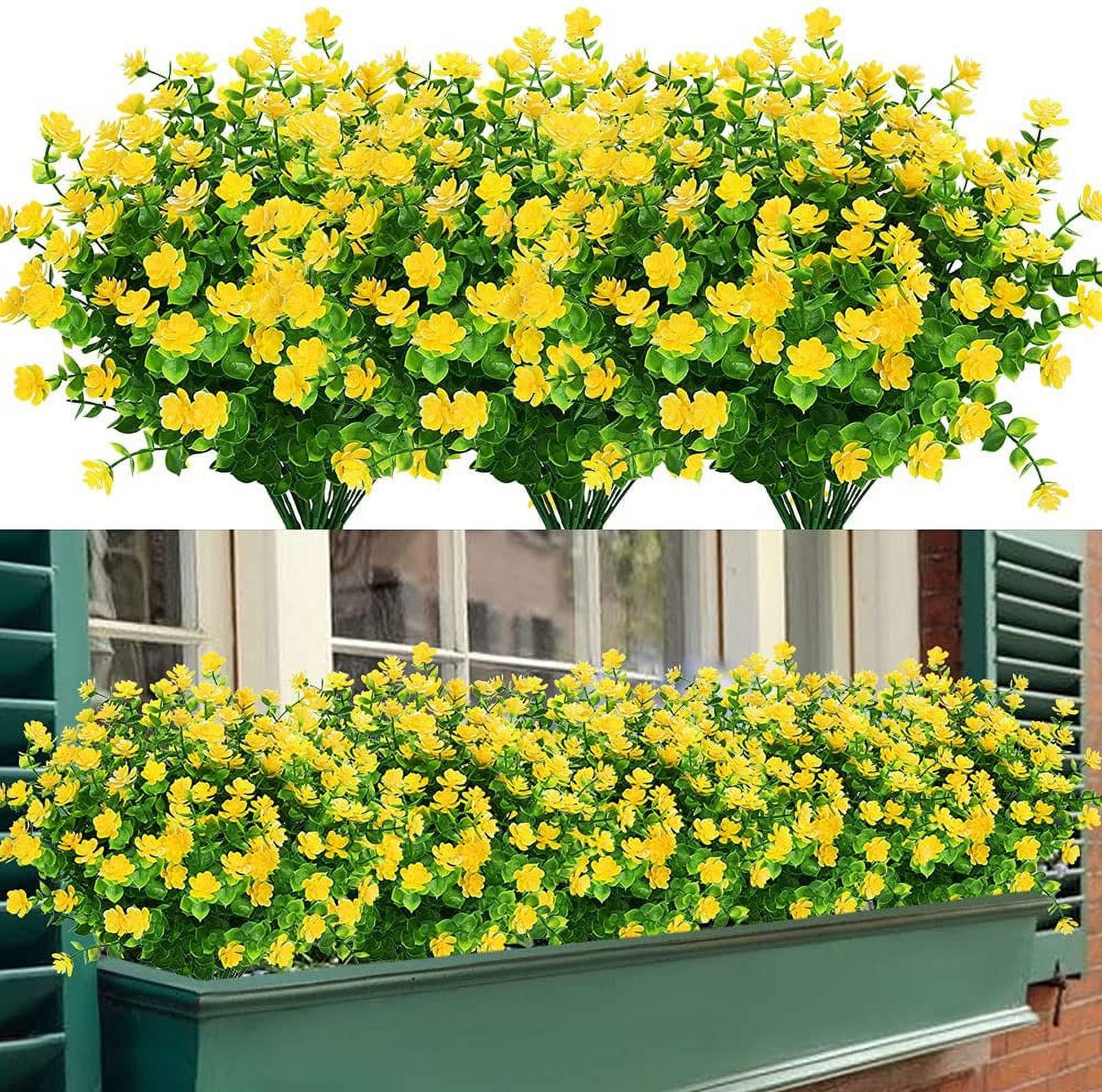 Outdoor Artificial Fake Flowers No Fade UV Resistant Faux Plastic ...