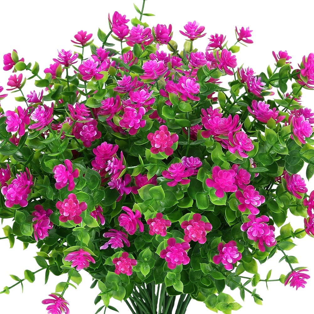 Outdoor Artificial Fake Flowers UV Resistant No Fade Boxwood Faux ...