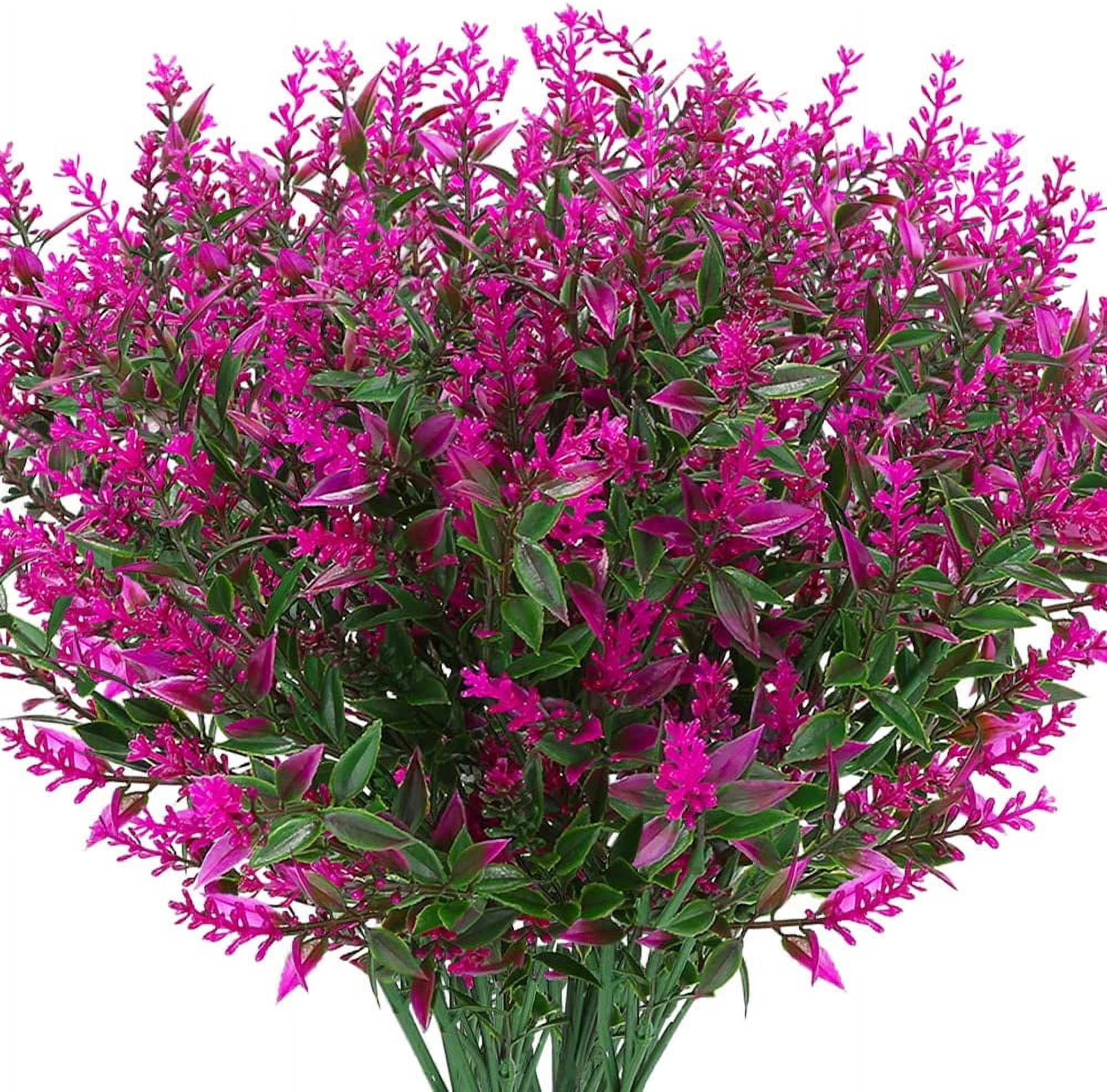 Outdoor Artificial Lavender Fake Flowers, Lifelike UV Resistant No Fade ...