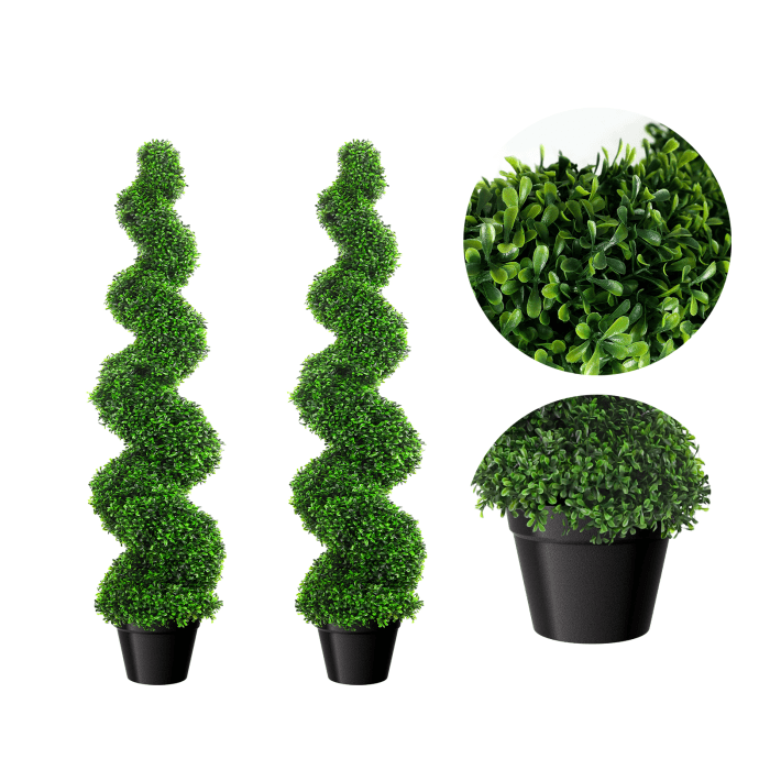 Outdoor Artificial Topiaries Boxwood Spiral Trees, Outdoor Artificial ...