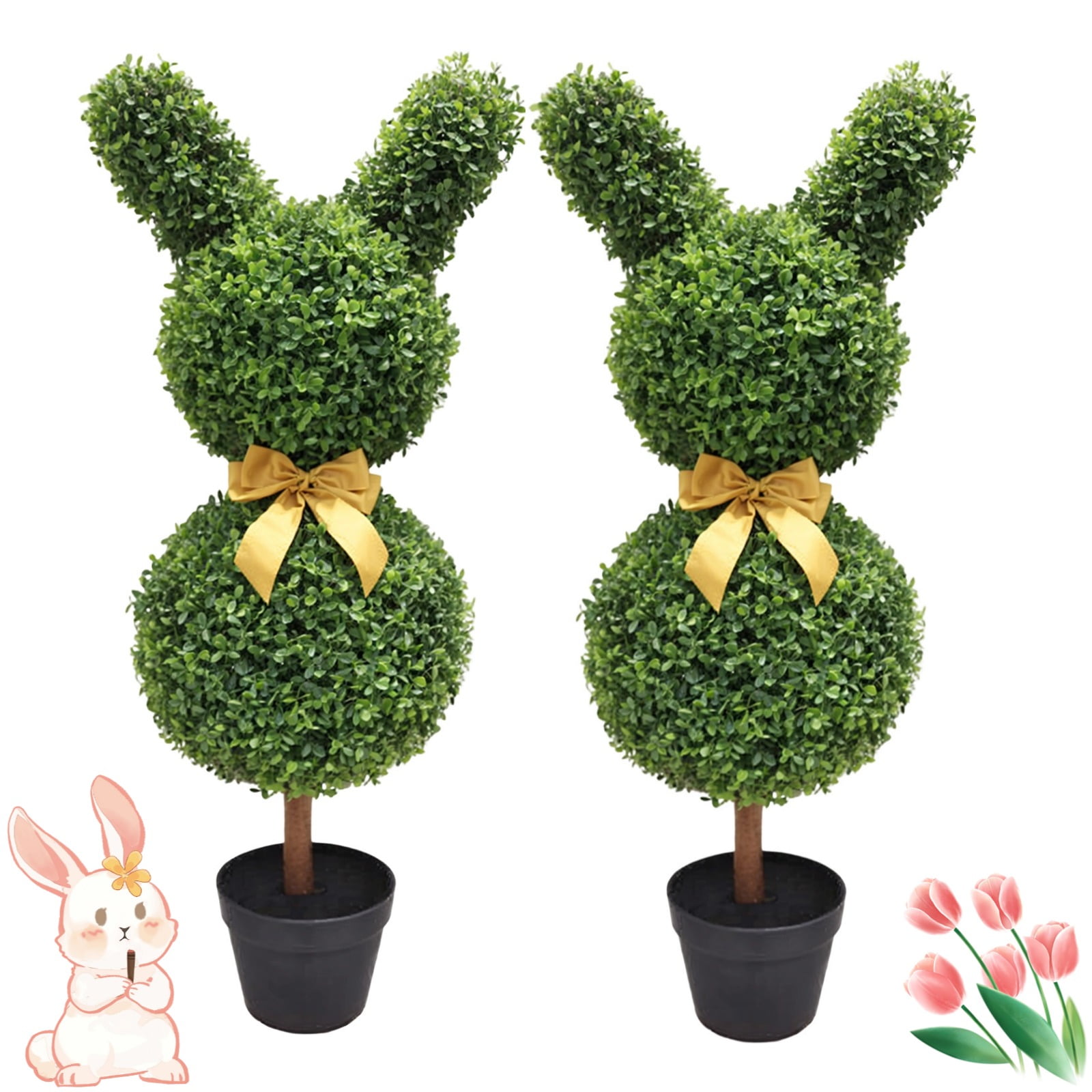 Outdoor Artificial Turf Bunny-Shaped Topiary Tree, Bunny Topiary ...