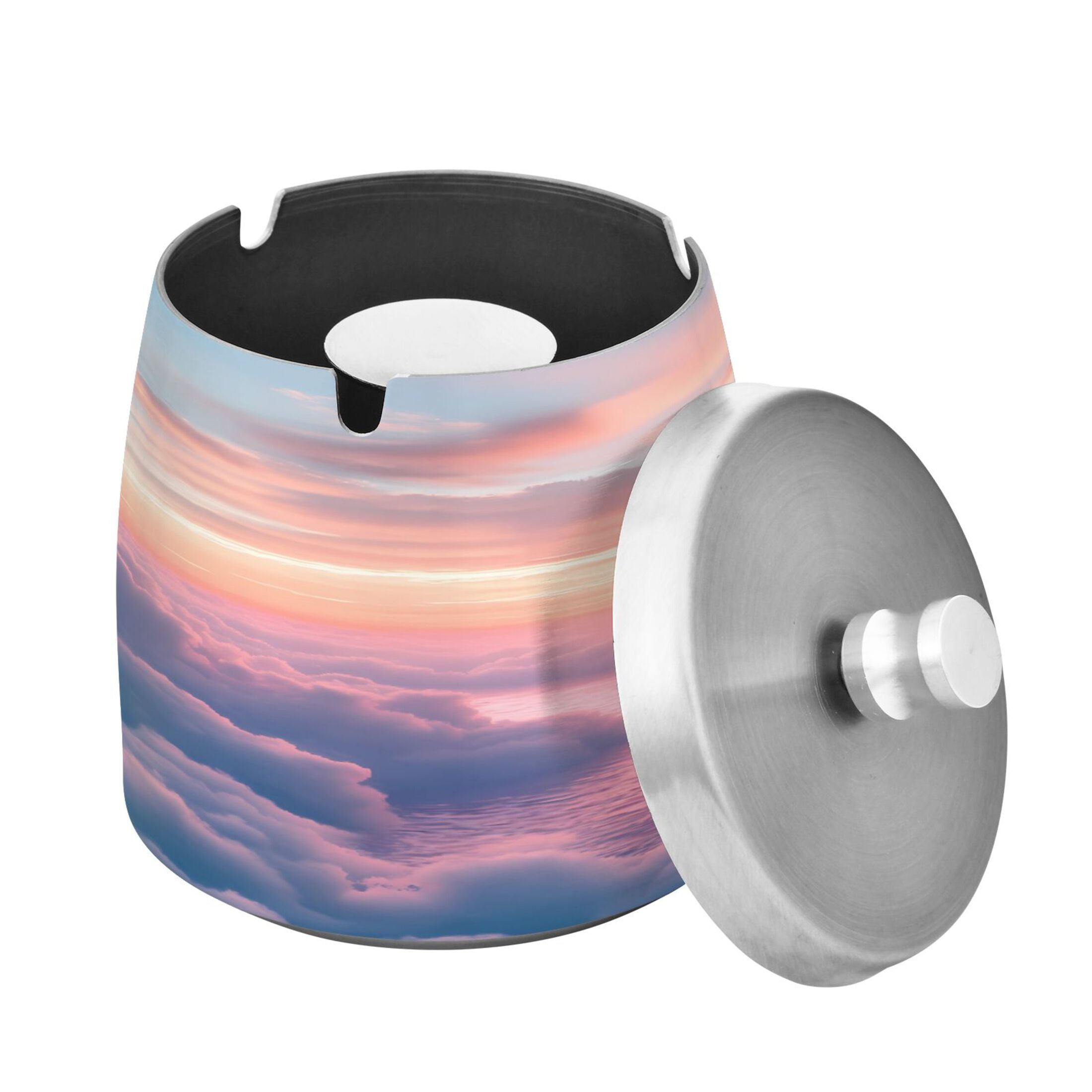 Outdoor Ashtray with Lid for Cigarette Stainless Steel Smokeless Ash ...