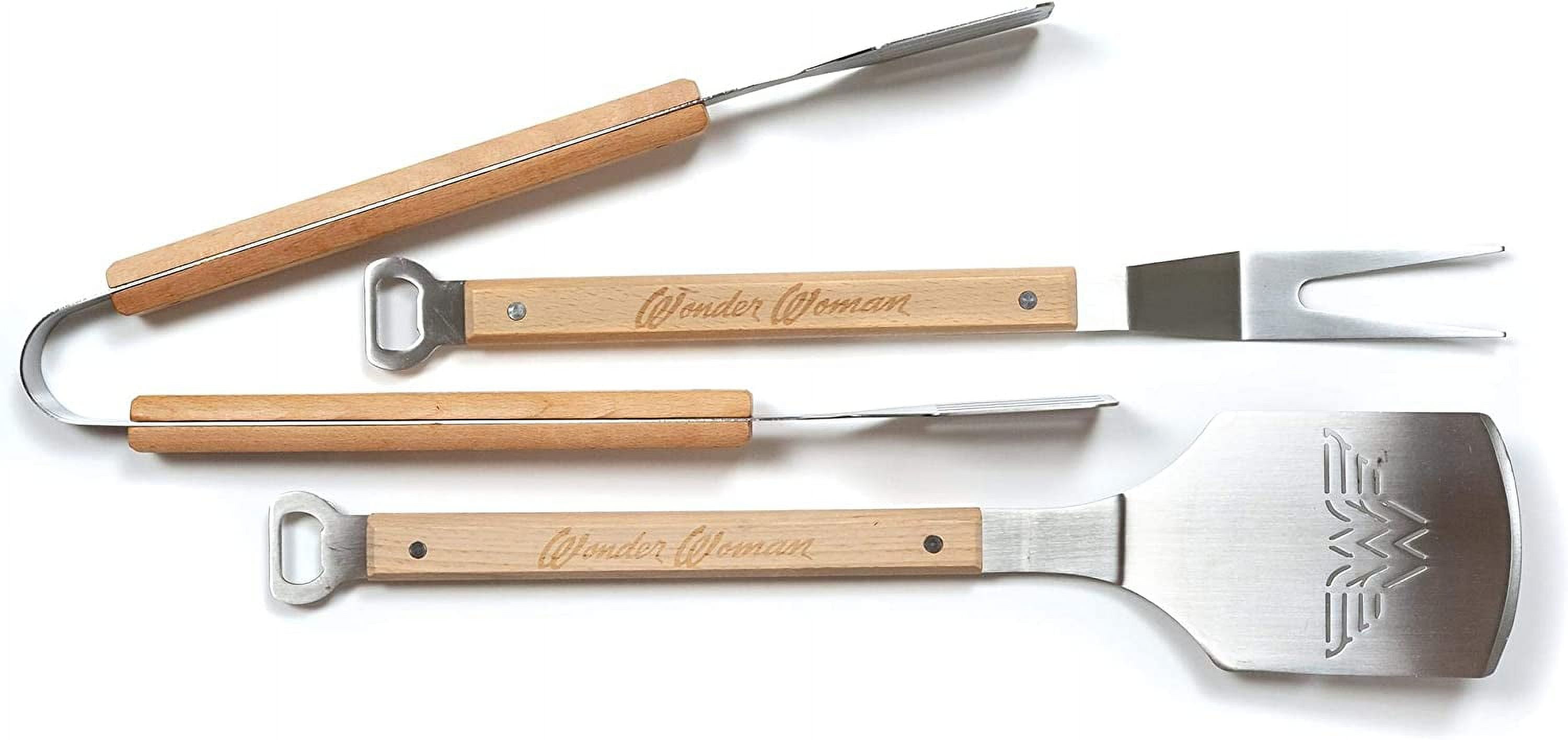 Outdoor BBQ Grill Utensil Set - Includes Stainless Steel Spatula, Fork ...