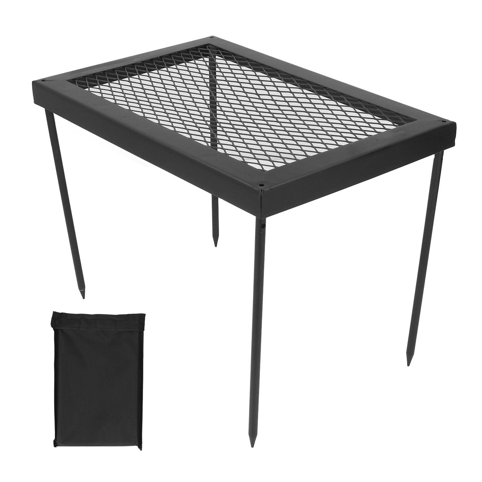 Outdoor BBQ Iron Net Table Quadrangle Folding Grill Plate for Camping ...