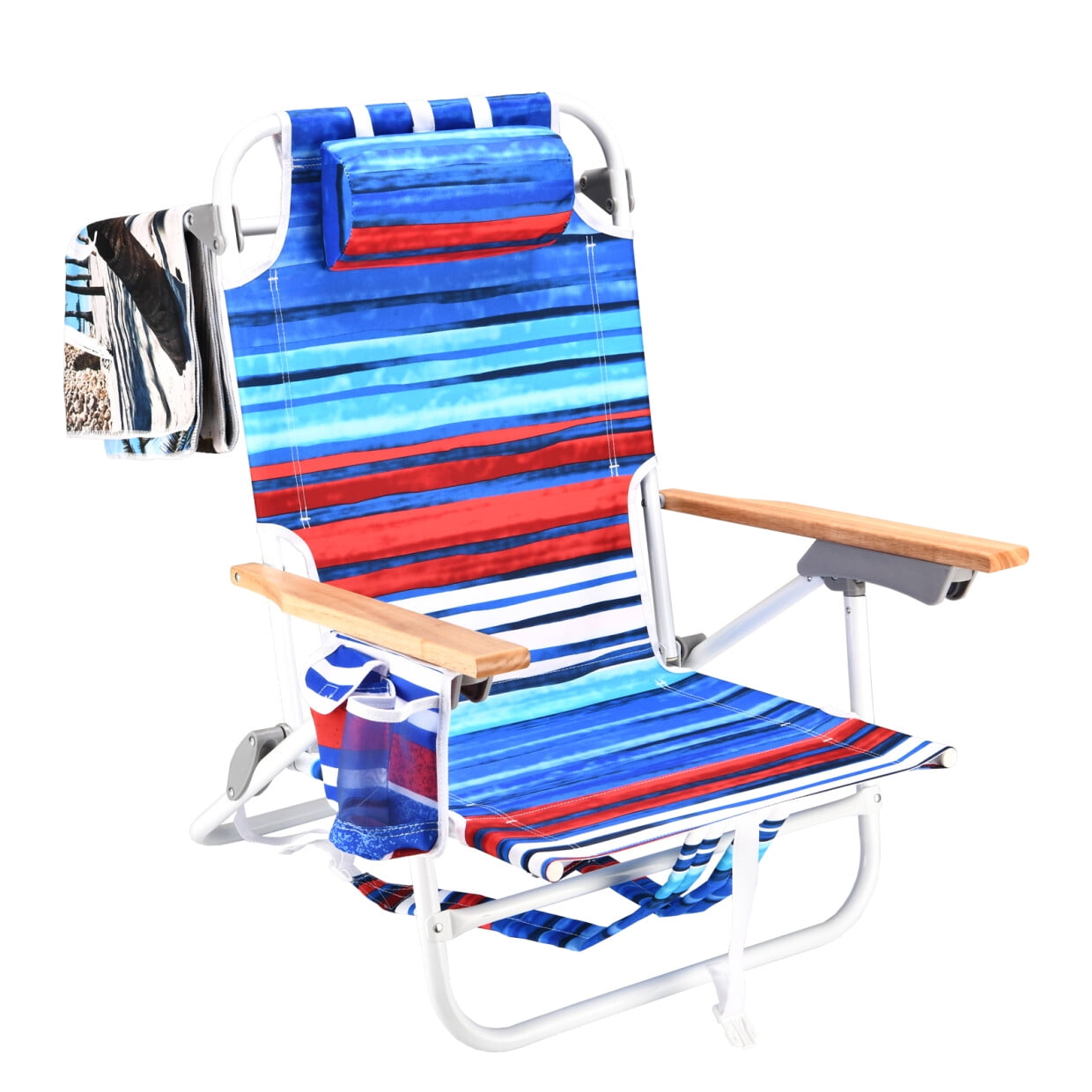 Outdoor Backpack Beach Chair for Adults, Lightweight Folding Beach ...