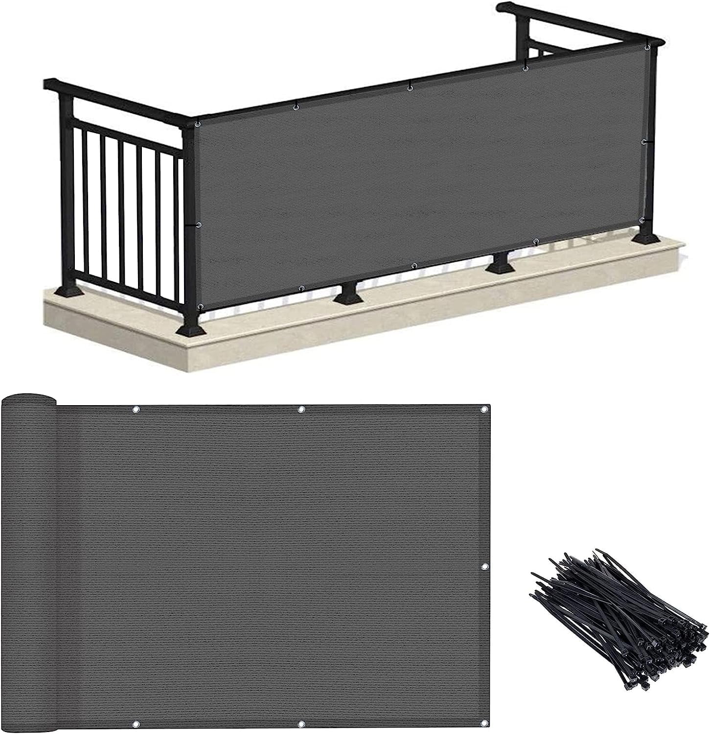 Outdoor Balcony Privacy Screen Fence Cover 3ftx20ft,UV Protection ...