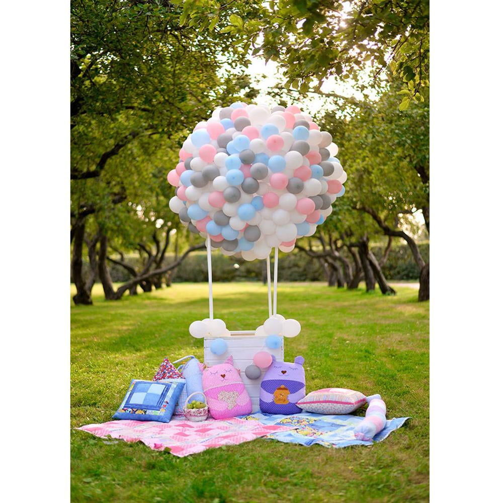 Outdoor Balloon Grassland Sunshine Background For Baby Shower Children ...