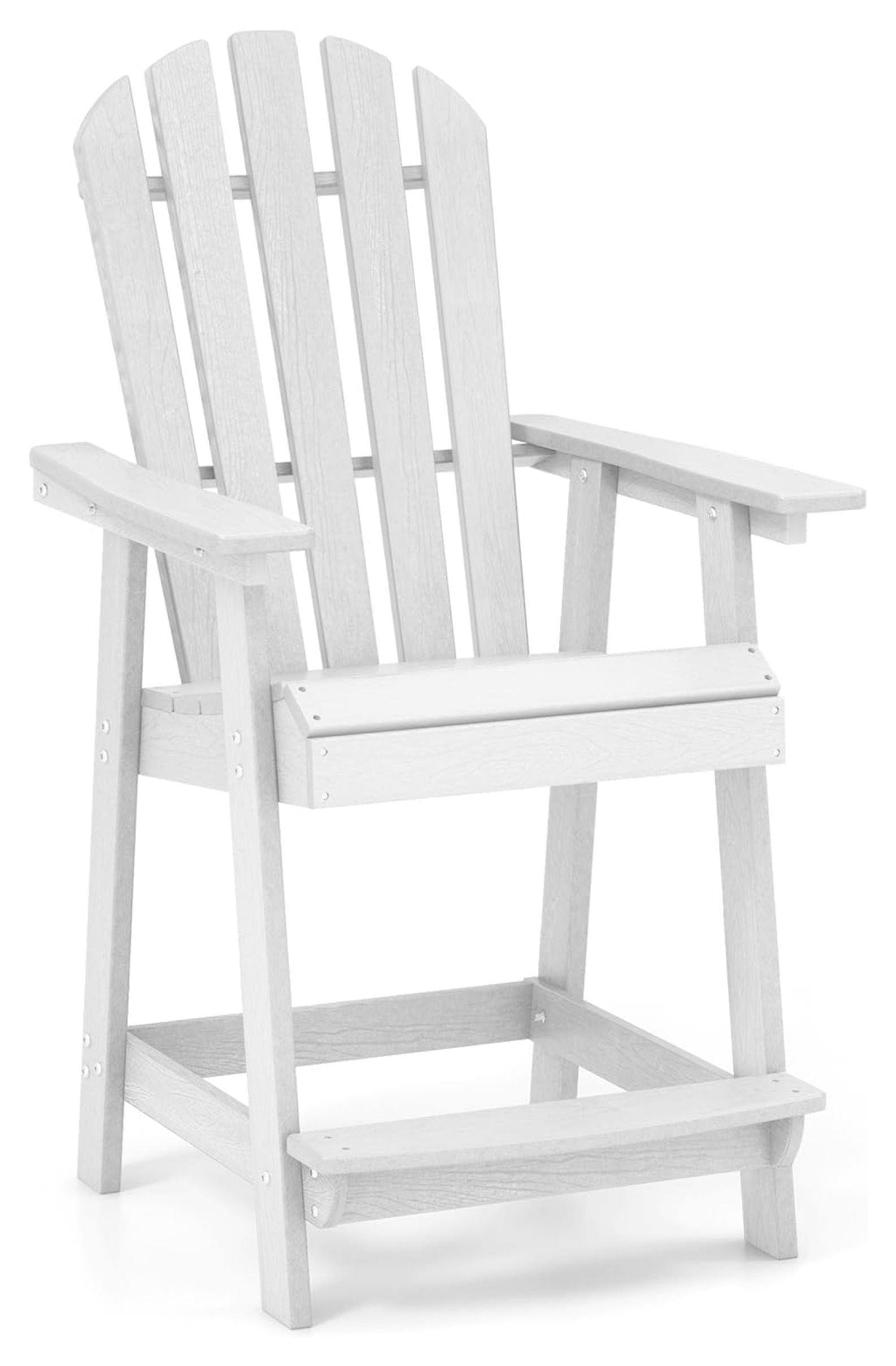 Outdoor Bar Stool, HDPE Tall Adirondack Chair with Armrest & Footrest ...