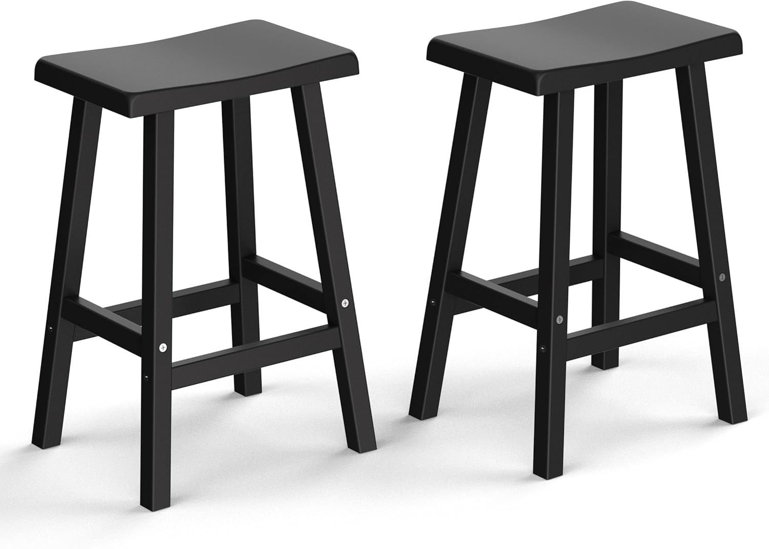 Outdoor Bar Stools, Modern Durable Resin Bar Chairs with Footrest, All ...