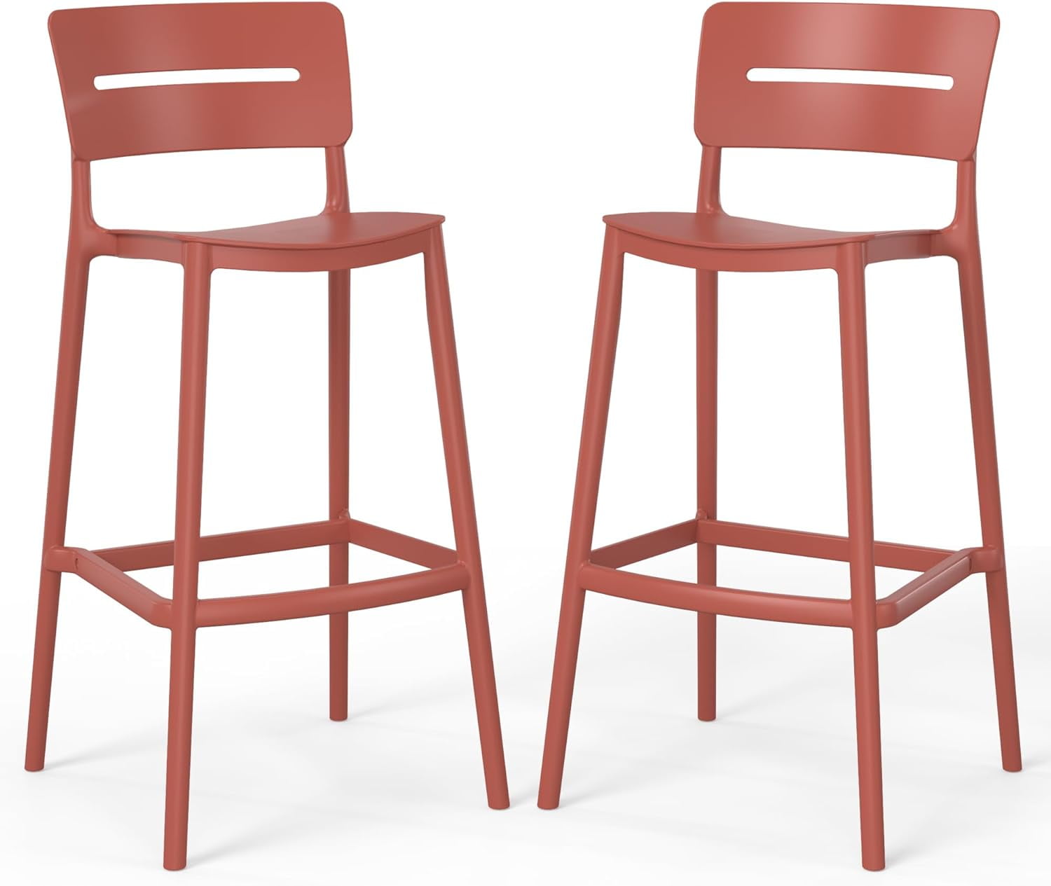 Outdoor Bar Stools Set of 2, Dining Pub Counter Stools with Backs ...
