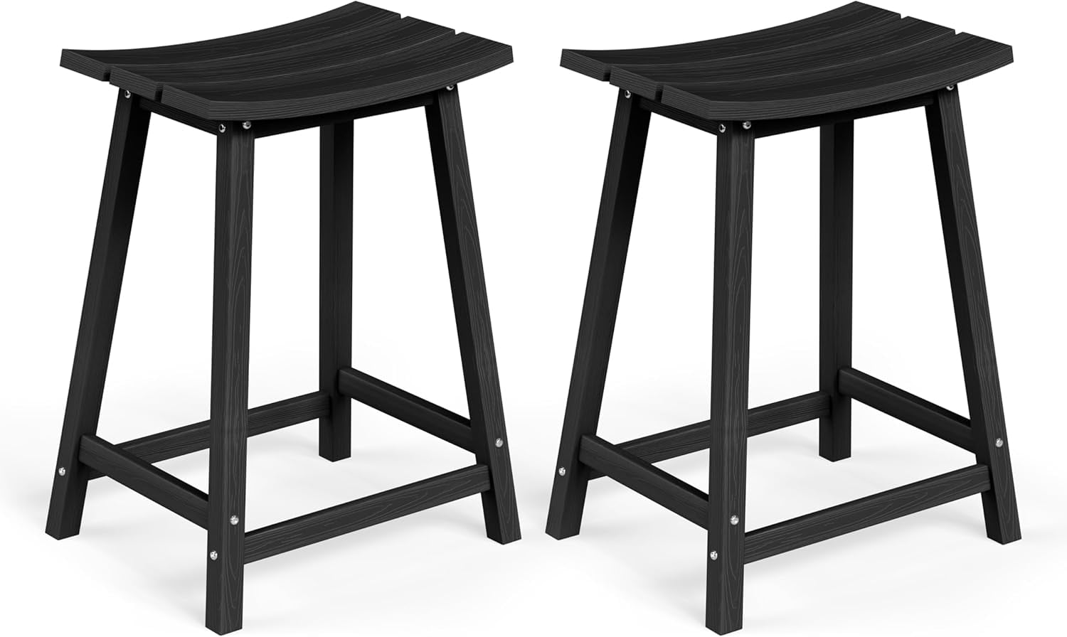 Outdoor Bar Stools Set of 2,HDPE 24-Inch Counter Height Bar Stools,400 ...