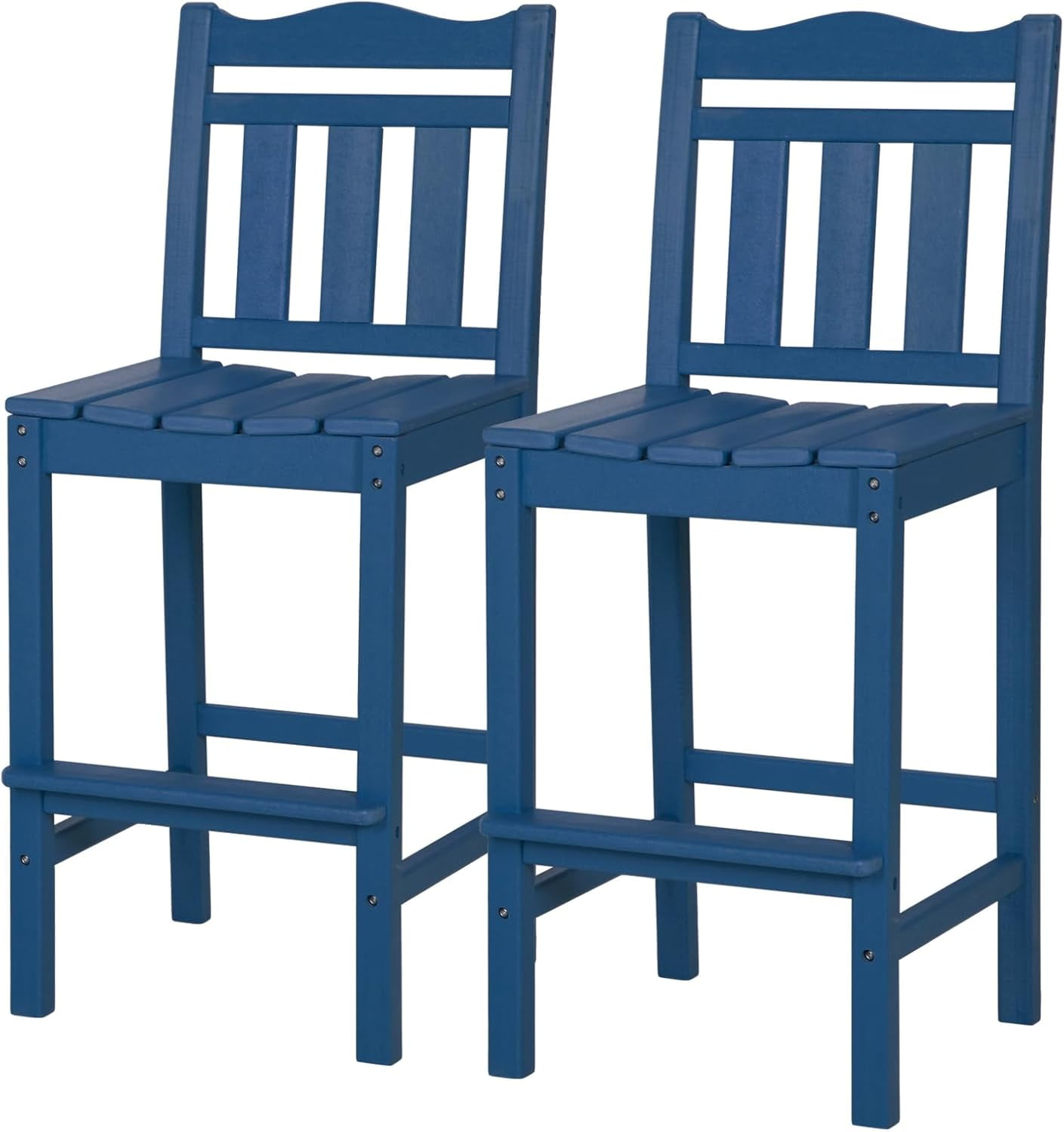 Outdoor Bar Stools Set of 2, HDPE Tall Adirondack Chairs Bar Chairs ...