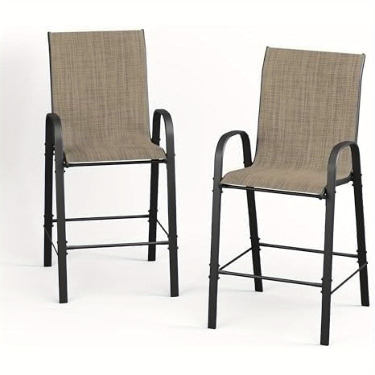 Outdoor Bar Stools Set of 2, All Weather Patio Bar Height Seat, High ...