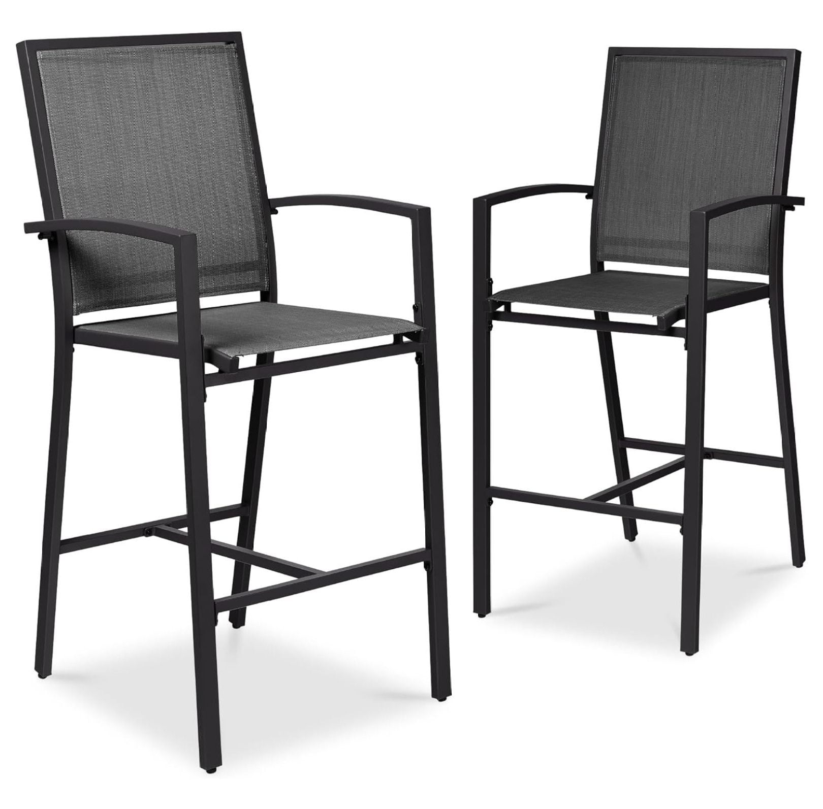 Outdoor Bar Stools Set of 2, Bar Height, Patio Furniture, All Weather ...