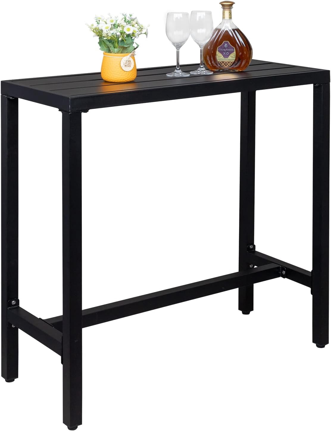 Outdoor Bar Table, 37" Height S Pub Table with Waterproof Frame and ...