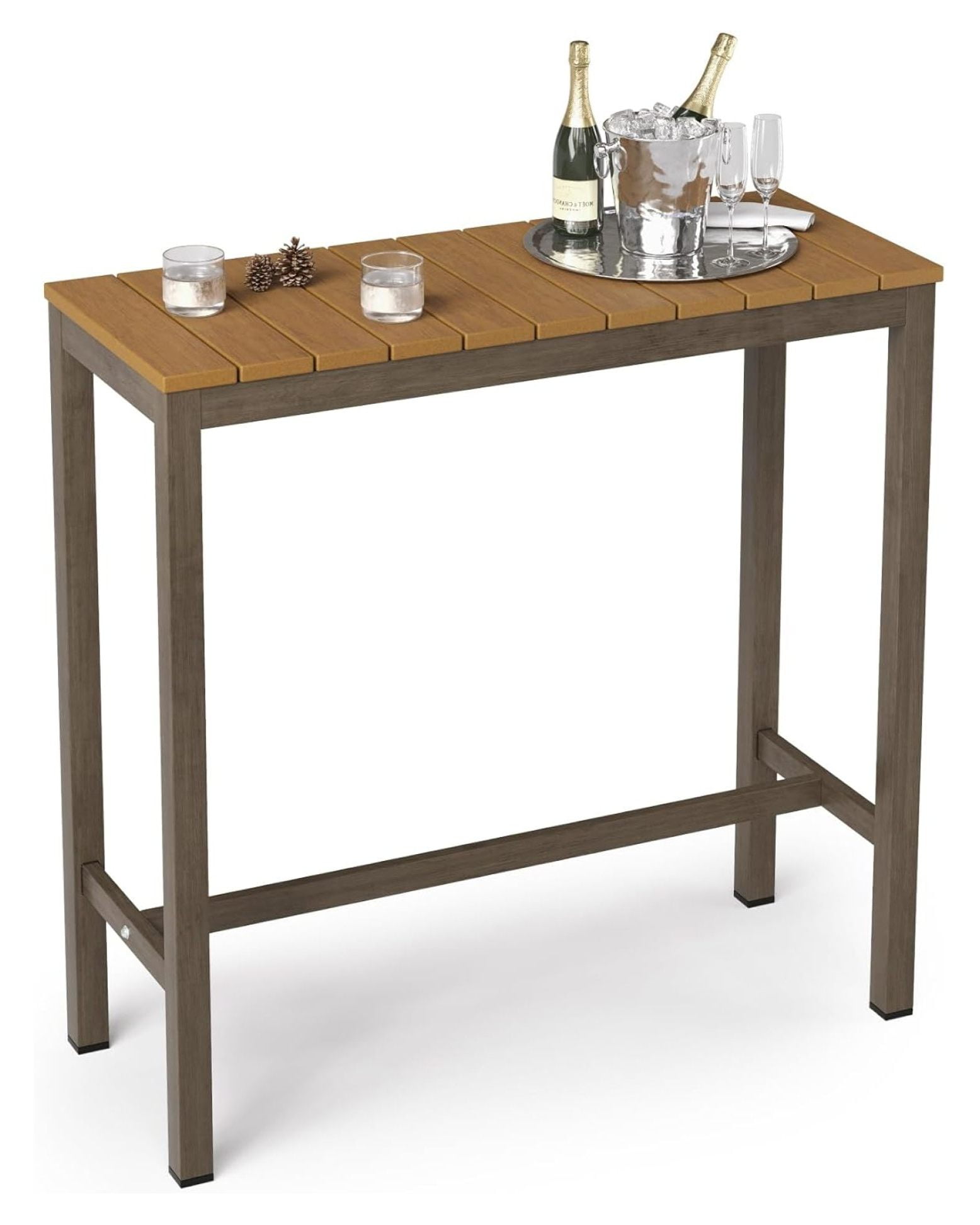 Outdoor Bar Table, 38" Patio Bar Height Counter Table, Weather ...