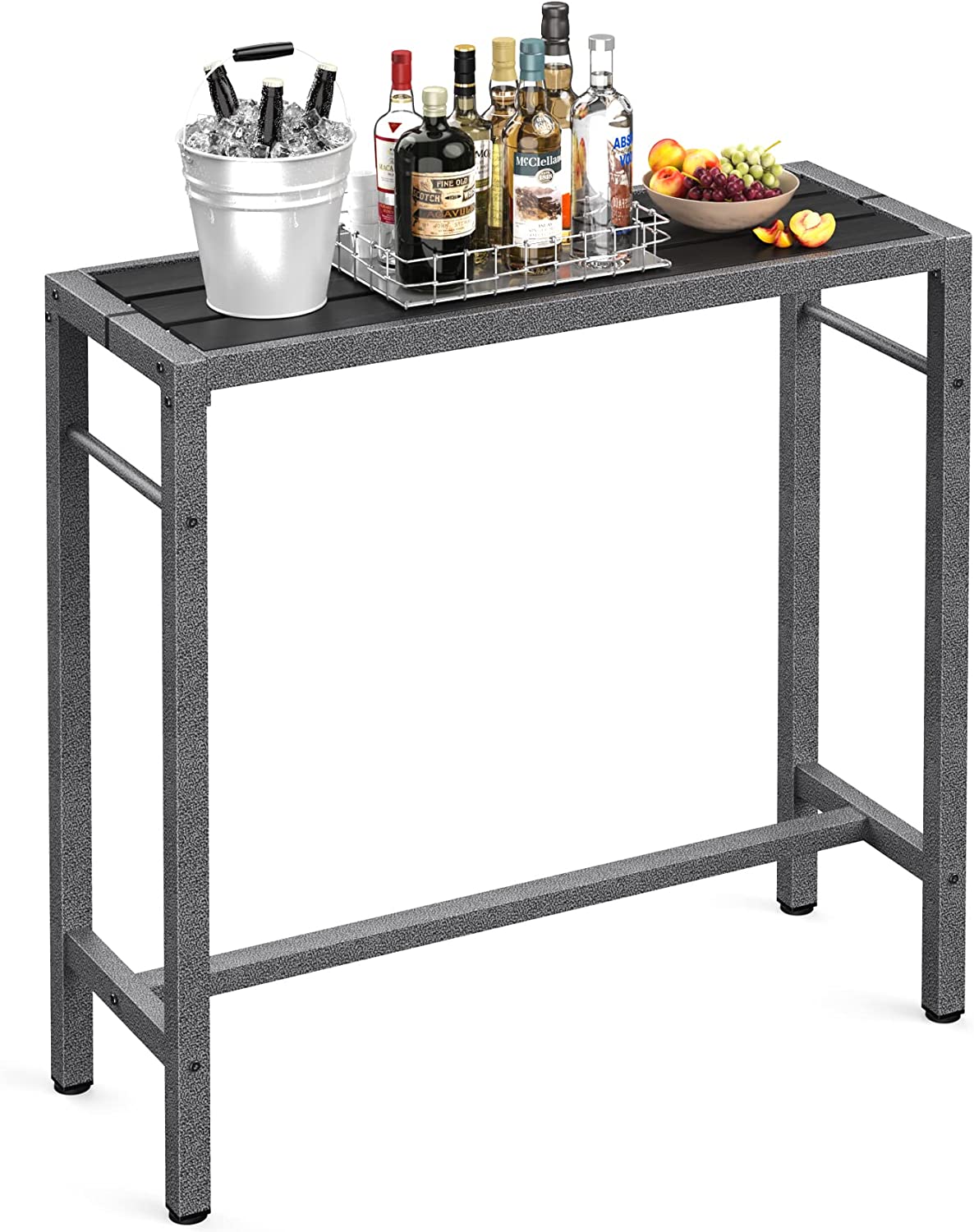 Outdoor Bar Table 39'' Patio Table Pub Height Dining Table with ...