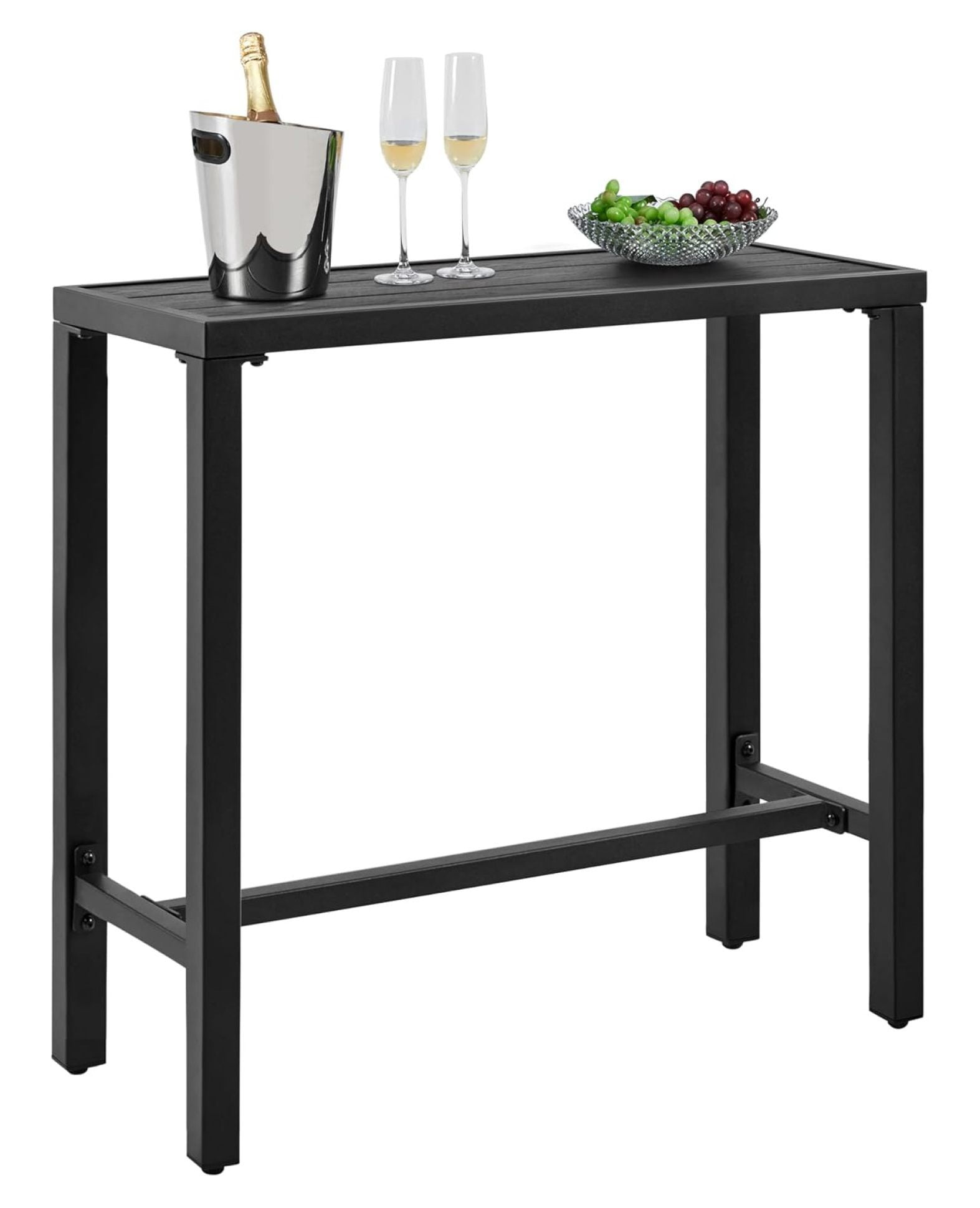 Outdoor Bar Table, 39'' Square Bar Height Dining Table with Weather ...