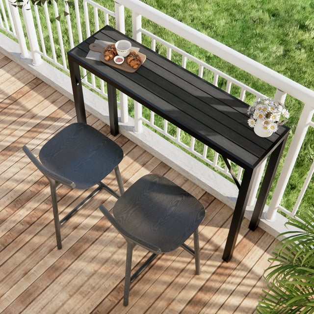 Outdoor Bar Table, 47” Patio Bar Height Table, Bar Counter Pub Dining ...