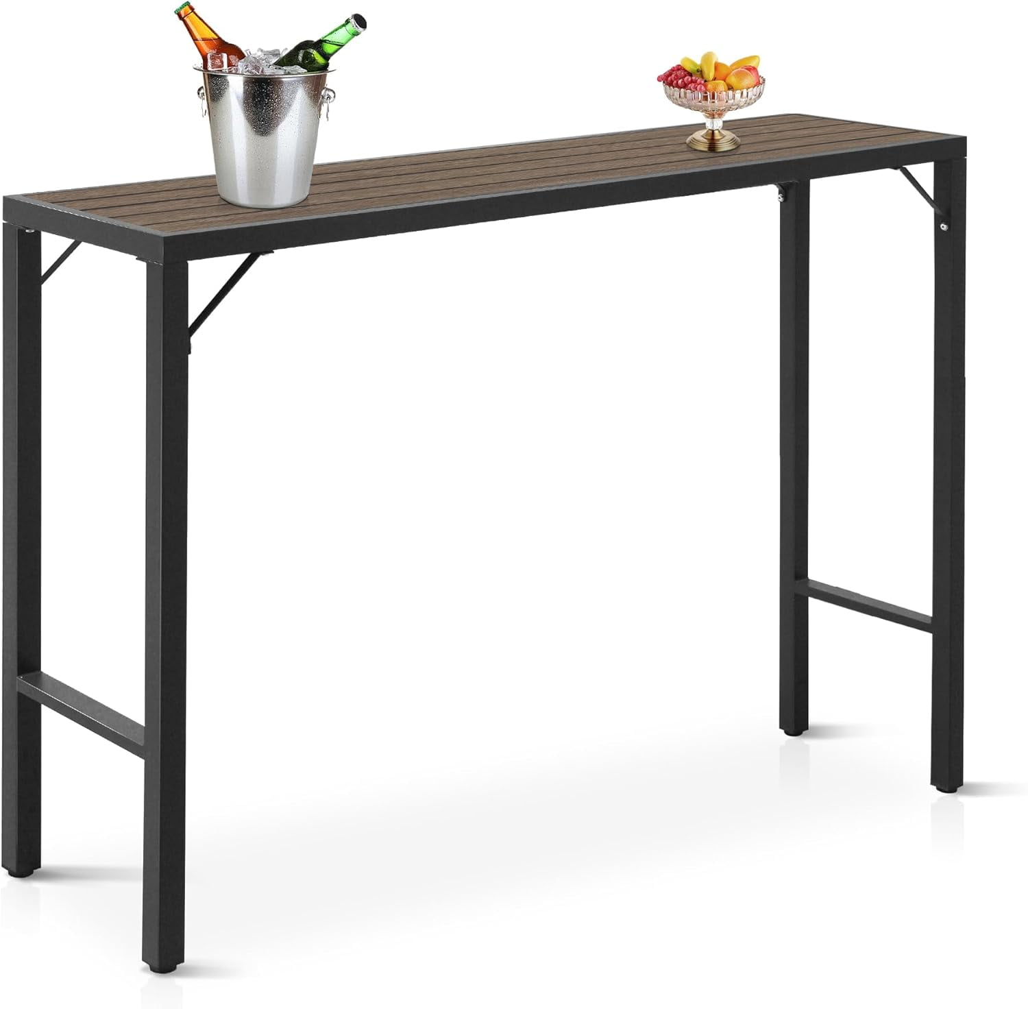 Outdoor Bar Table, 47” Patio Bar Height Table, Bar Counter Pub Dining ...