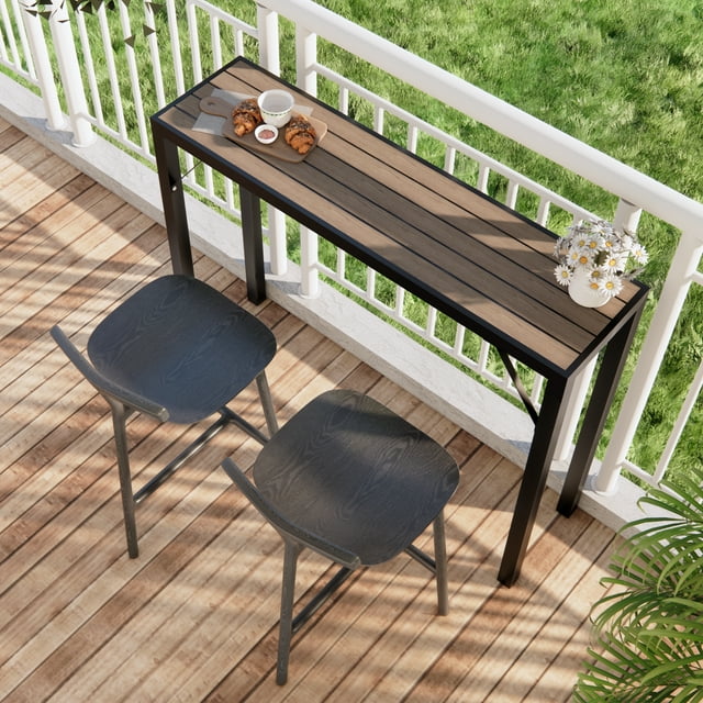 Outdoor Bar Table, 47” Patio Bar Height Table, Bar Counter Pub Dining ...