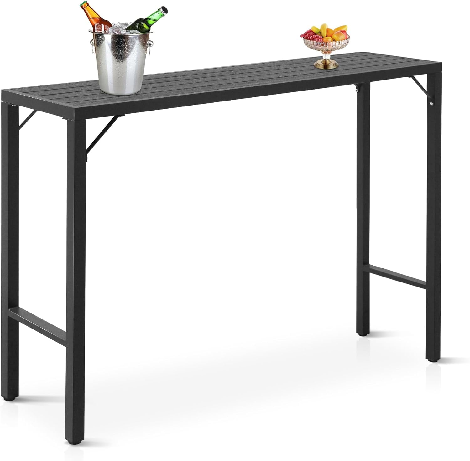 Outdoor Bar Table, 55” Patio Bar Height Table, Bar Counter Pub Dining ...