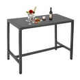 Outdoor Bar Table, 55” Patio Console Pub Height Table with Powder ...