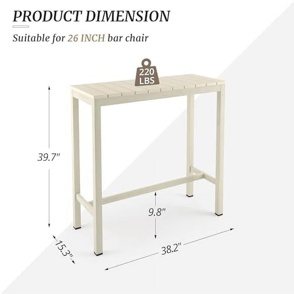 Outdoor Bar Table, 55" Patio Bar Height Counter Table, Waterproof HDPS ...