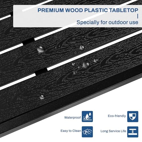 Outdoor Bar Table, Black Patio Bar Height Counter Table,Console Table ...