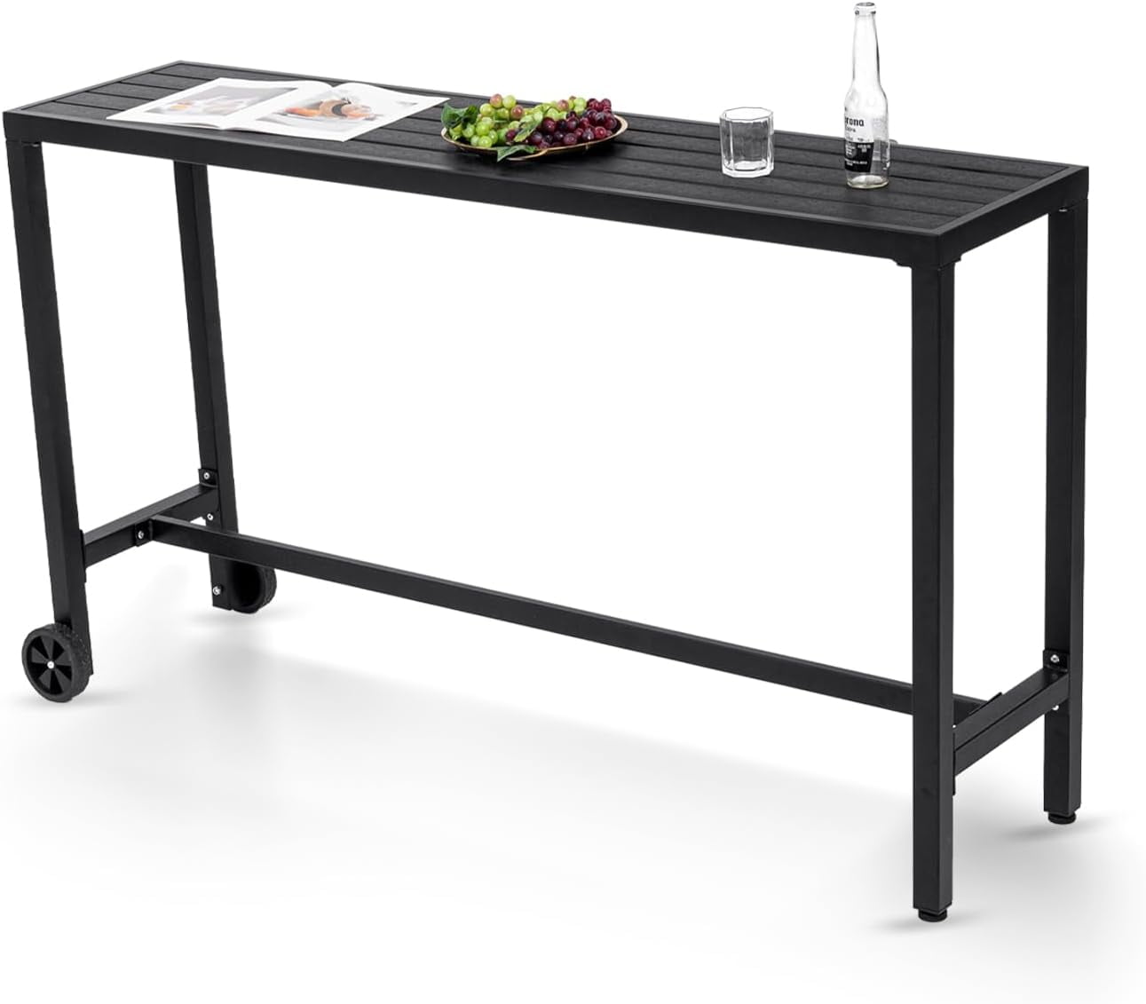 Outdoor Bar Table, Black Patio Bar Height Counter Table,Console Table ...