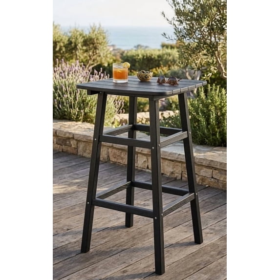 Outdoor Bar Table, HDPE Patio Bar Table, All Weather Height Patio ...