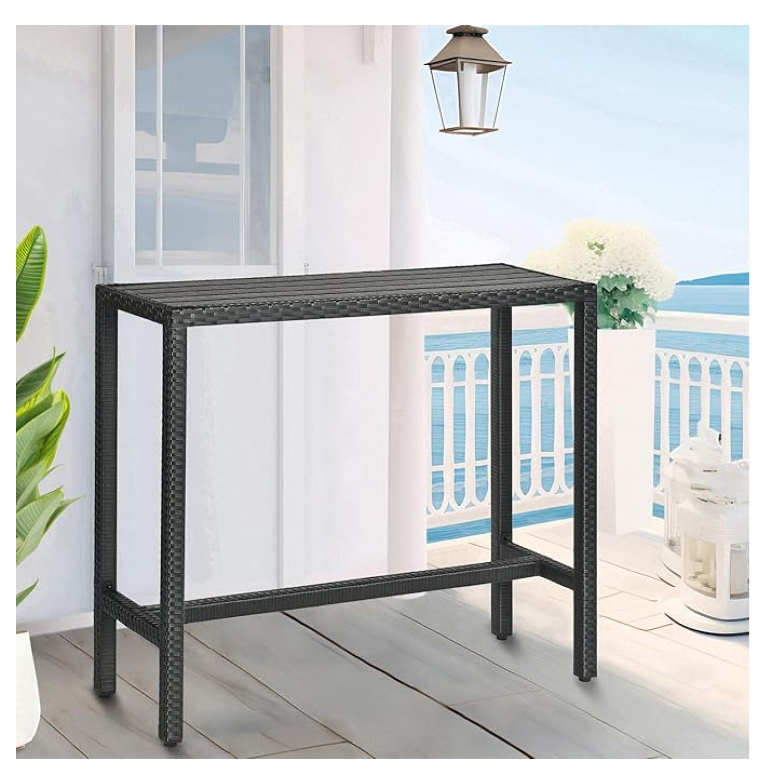 Outdoor Bar Table, Outdoor Console Table for Patio 45" Long Bar Height ...