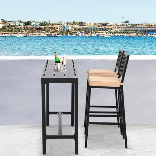 Outdoor Bar Table, Patio Counter Height Bar Table, 40" Rectangle Bar ...