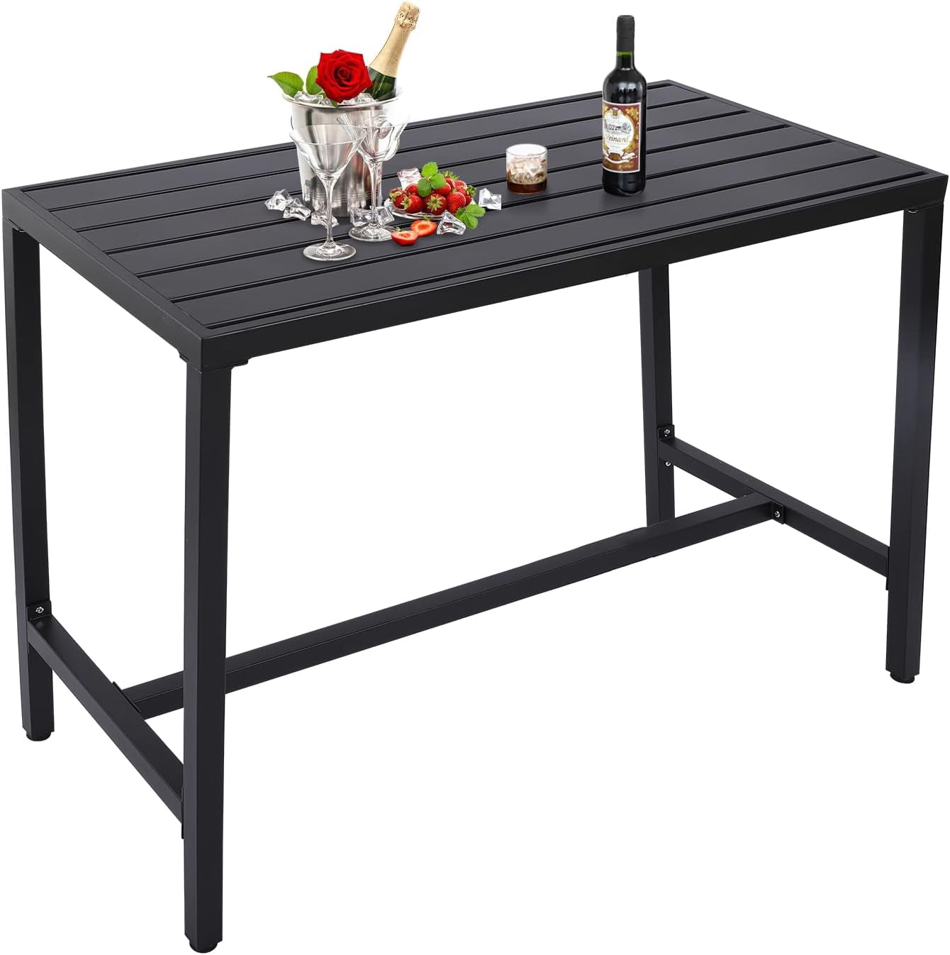 Outdoor Bar Table, Patio Counter Height Bar Table, 47" Rectangle Bar ...