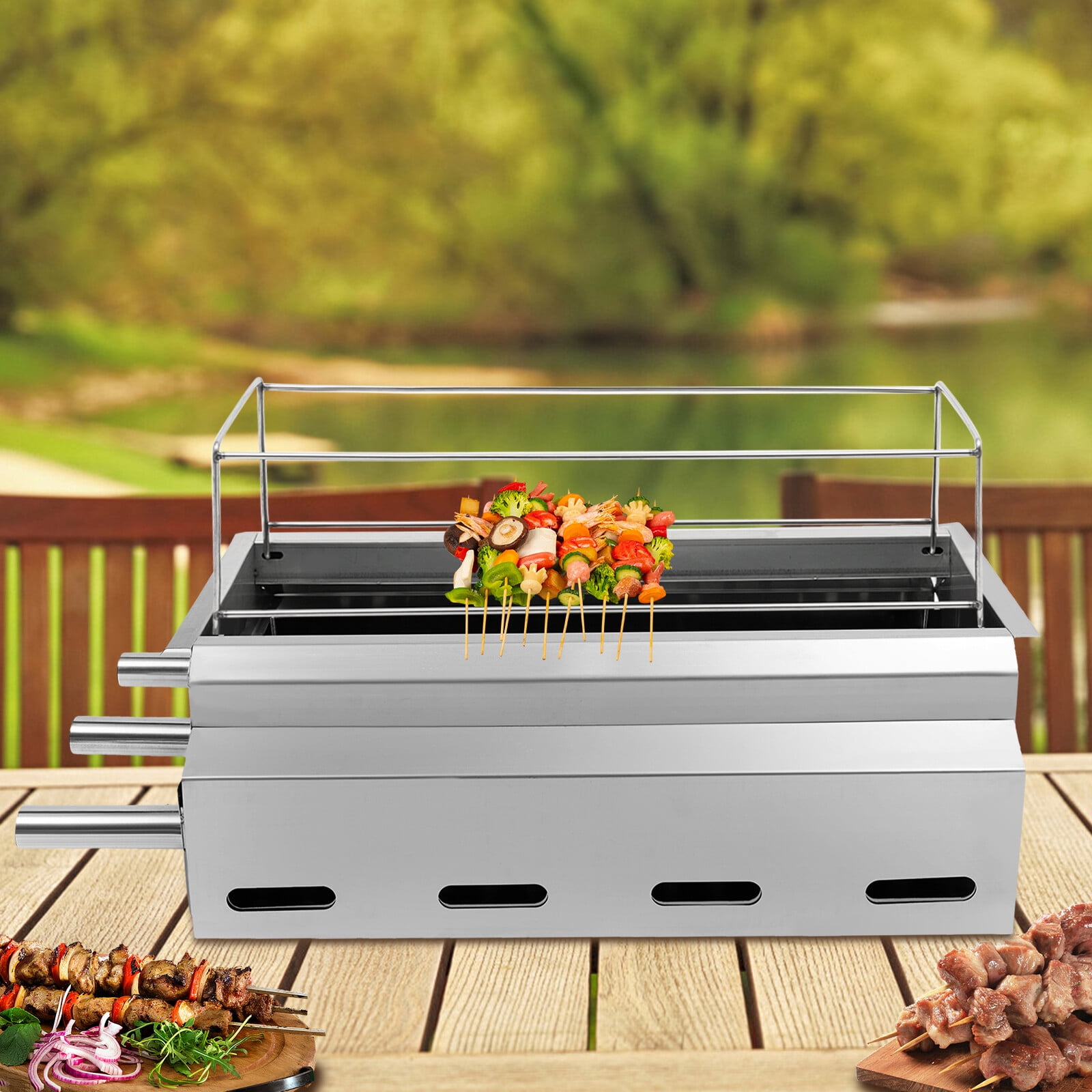 Outdoor Barbecue Grill Stainless Steel Camping Grill Outdoor Cooking ...
