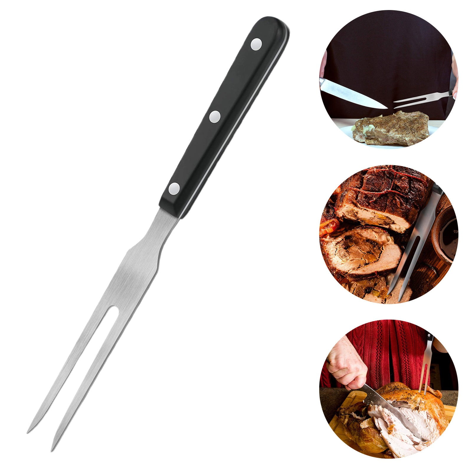 Outdoor Barbecue Tool Wooden Handled Stainless Meat Fork Perfect For ...