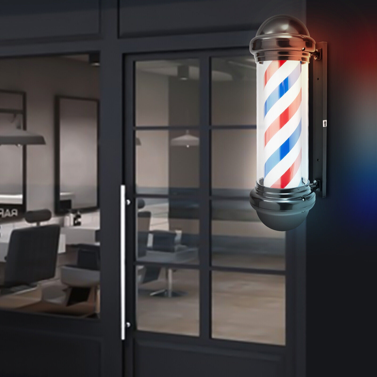 Outdoor Barber Shop Pole Rotating Light Hair Salon Sign Illuminated ...