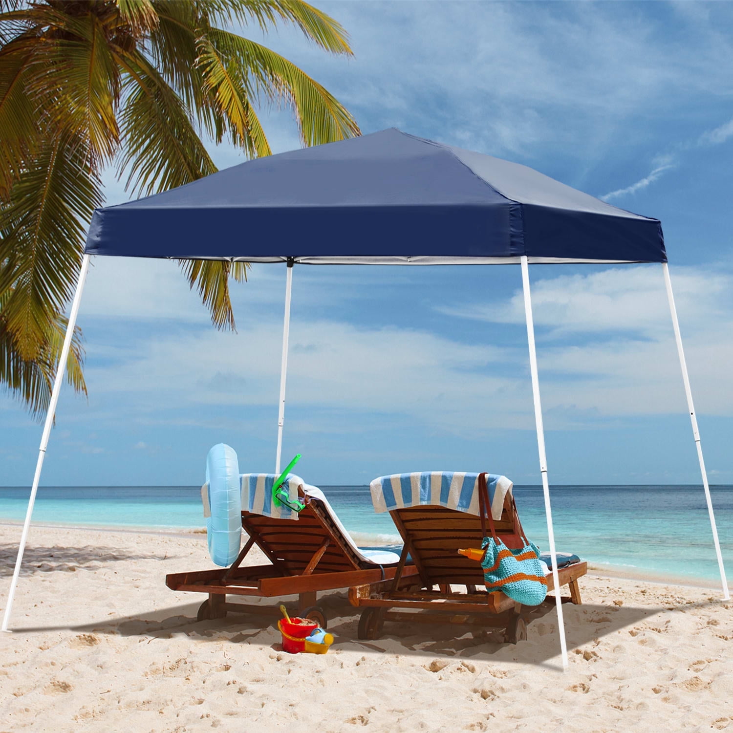 Outdoor Basic 10'x10' Pop-up Canopy Tent, UV-Proof, Waterproof with Carrying Bag, White ...