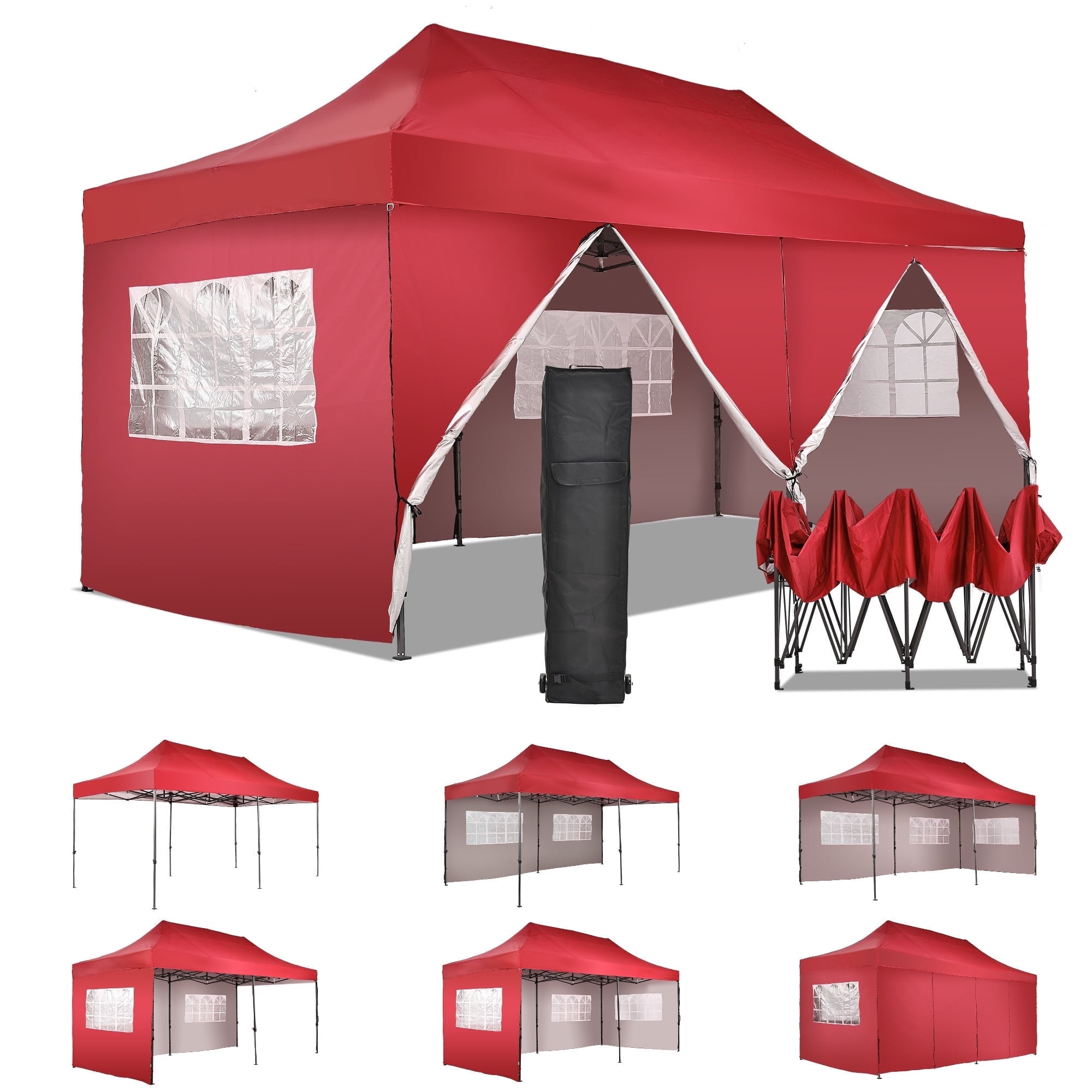 Outdoor Basic 10' x 20' Pop up Canopy Tent, Instant Heavy Duty Gazebo ...