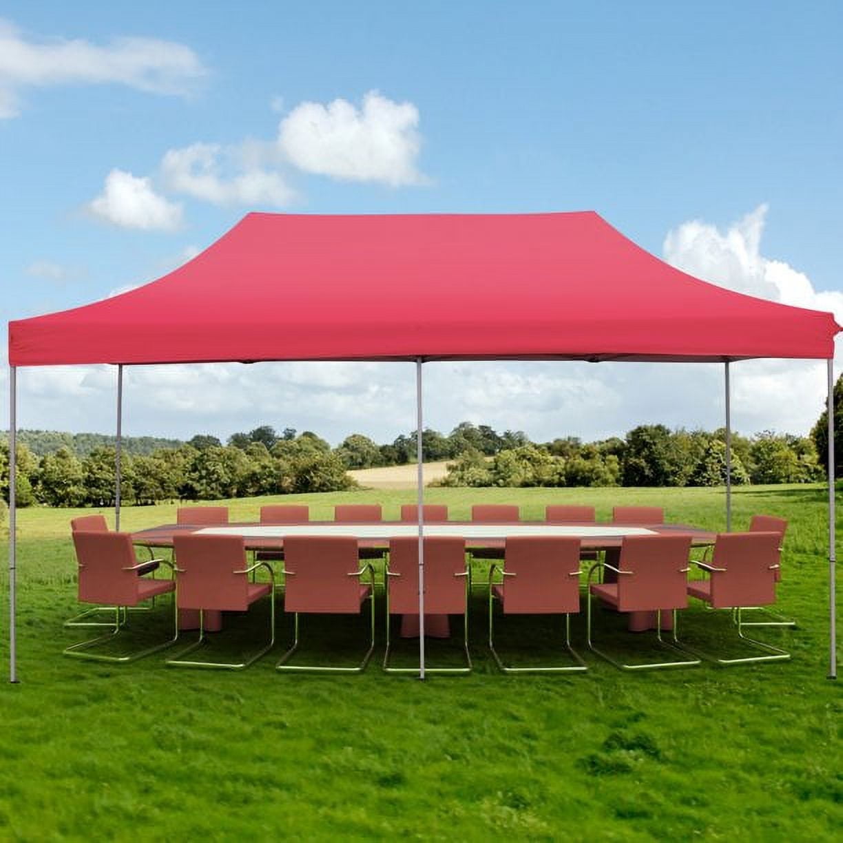 Outdoor Basic 10'x20' Instant Canopy Tent with Wheeled Bag, Red ...