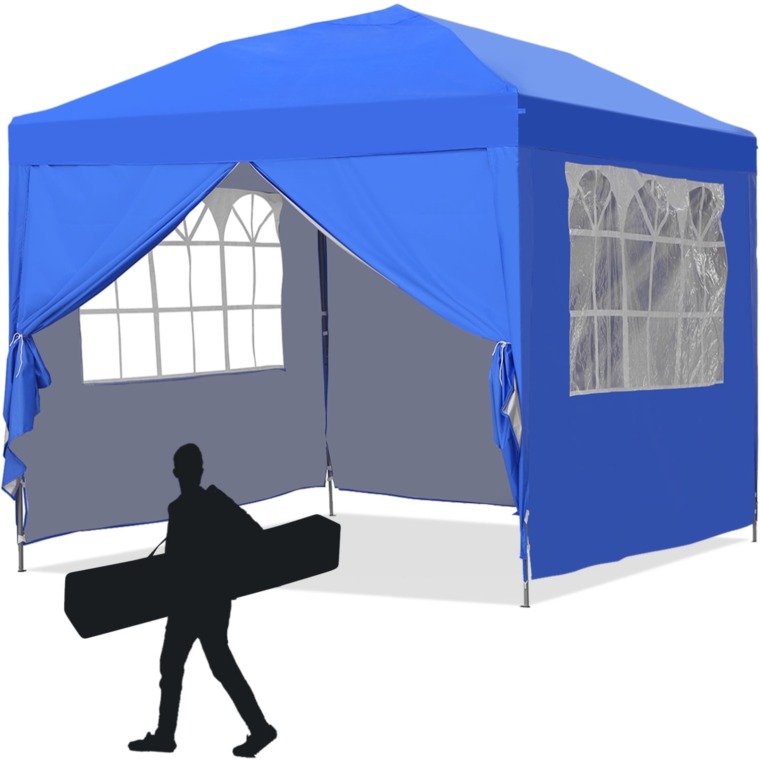 Outdoor Basic 10' x 10' Pop up Canopy Tent with 4 Side Panels Outside ...